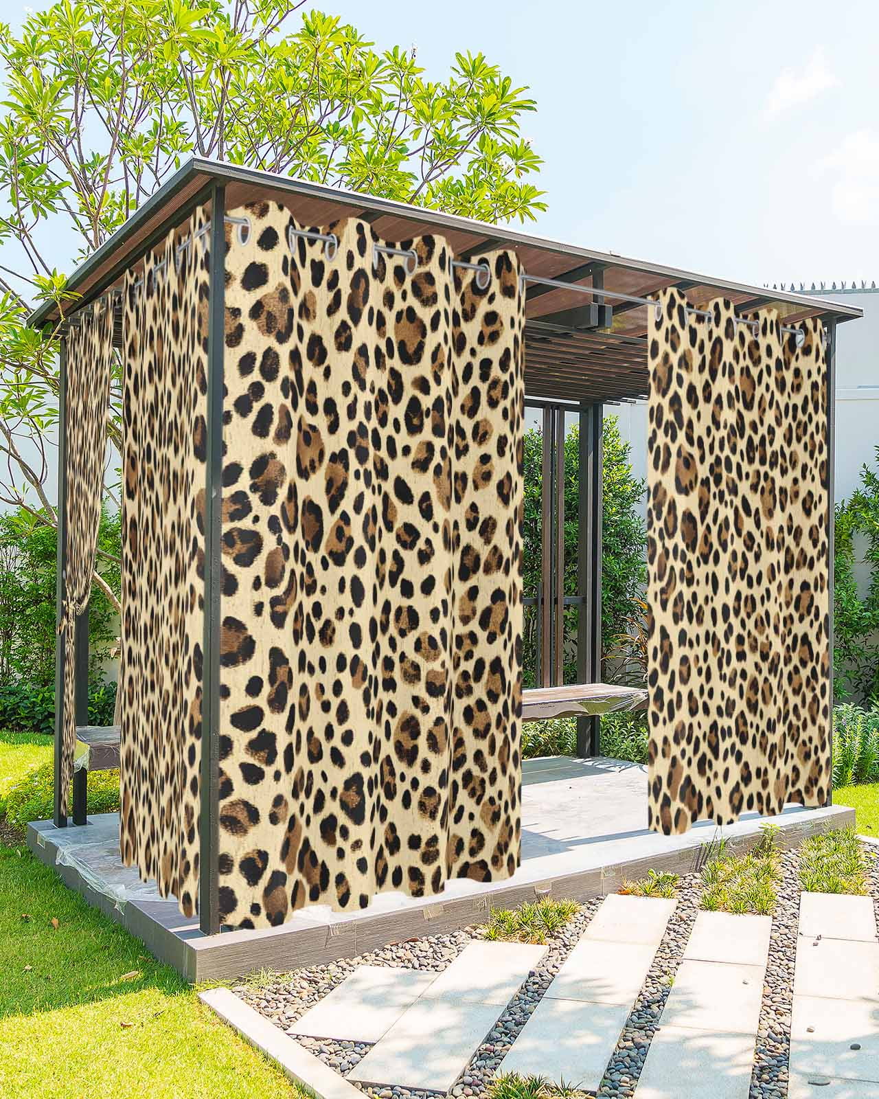 nqOlkjepod Outdoor Curtains for Patio Waterproof, Leopard Outdoor ...