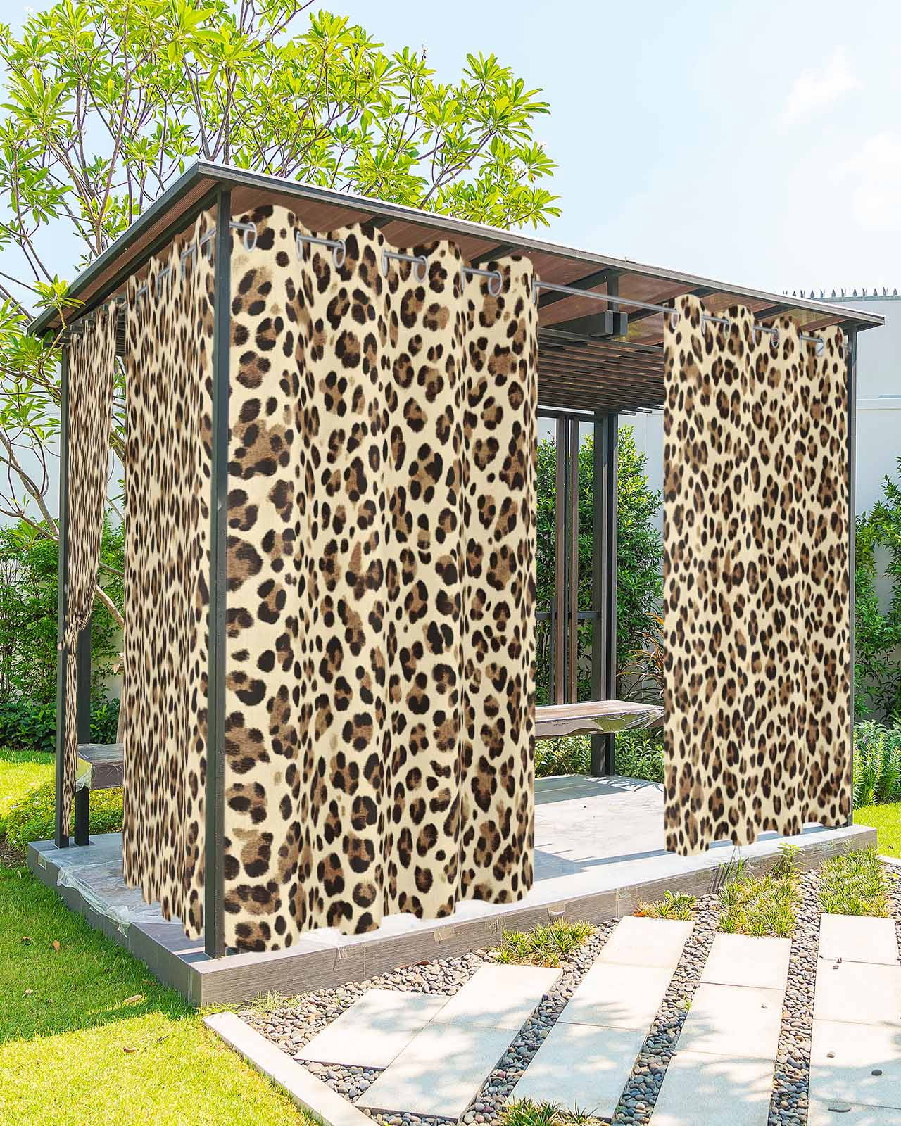 nqOlkjepod Outdoor Curtains for Patio Waterproof, Leopard Outdoor ...