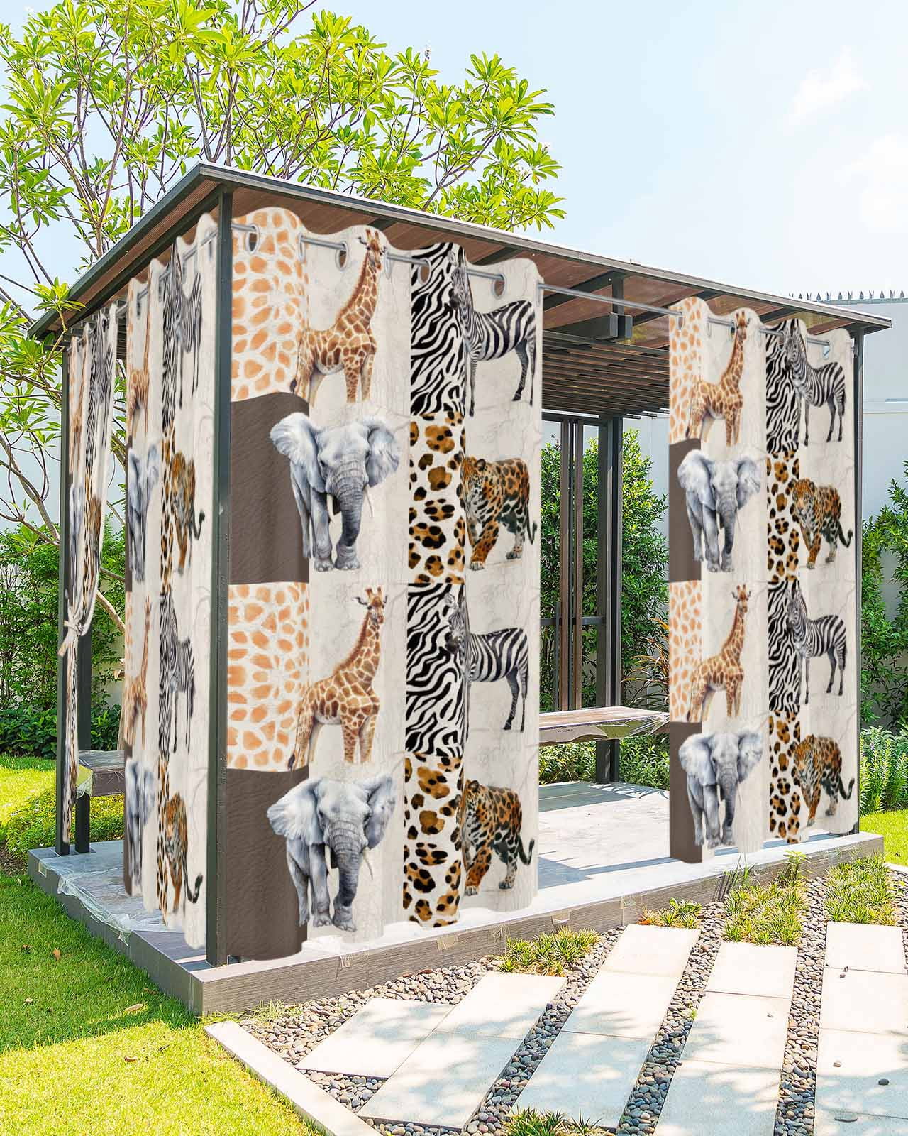 nqOlkjepod Outdoor Curtains for Patio Waterproof, Modern Animals ...