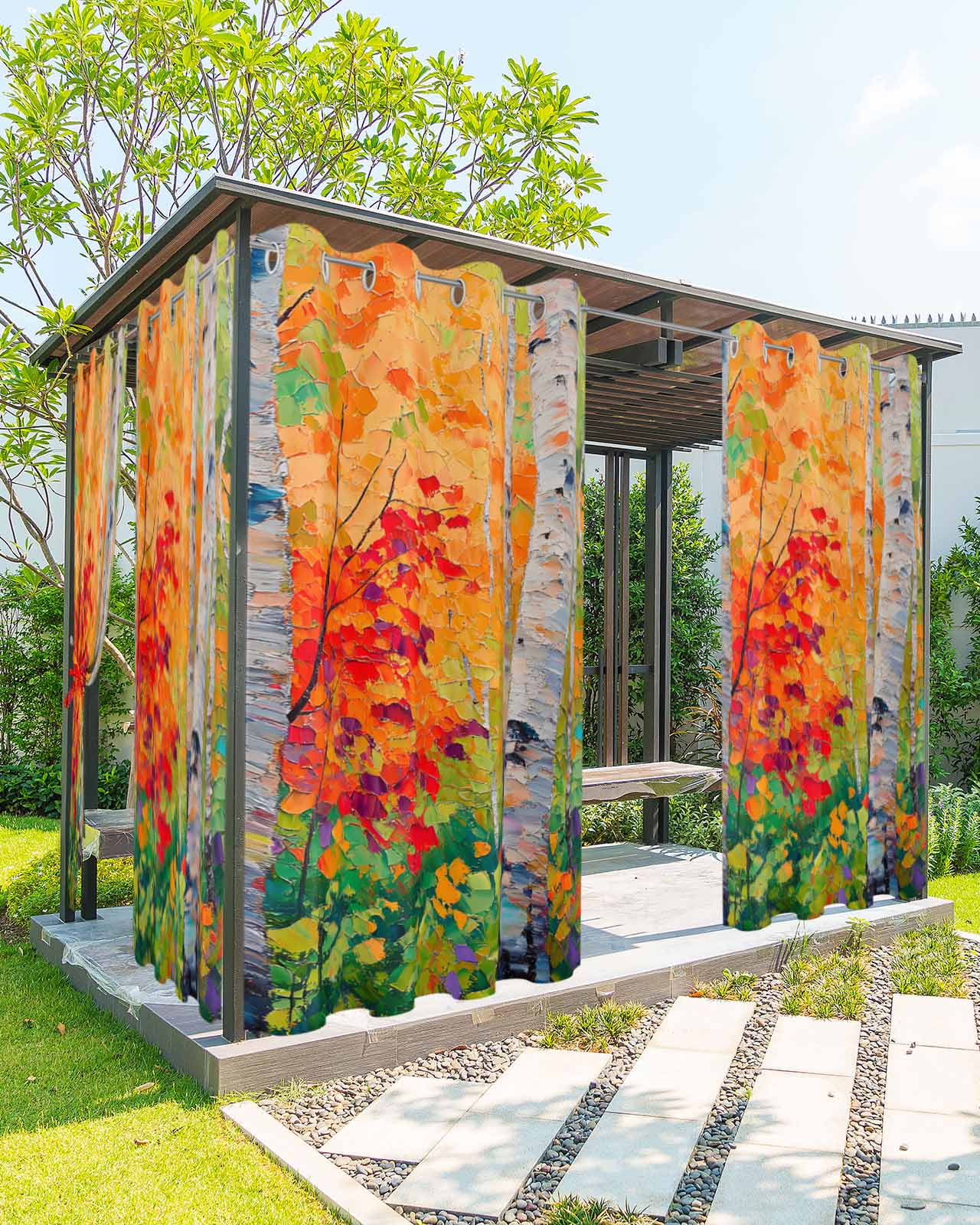 nqOlkjepod Outdoor Curtains for Patio Waterproof, Modern Oil Painting ...