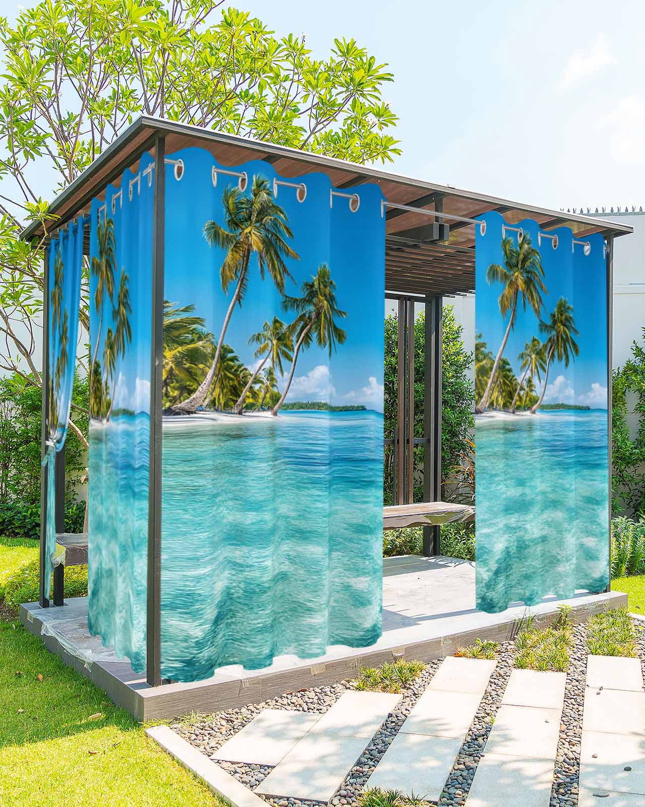 nqOlkjepod Outdoor Curtains for Patio Waterproof, Ocean Sea Outdoor ...