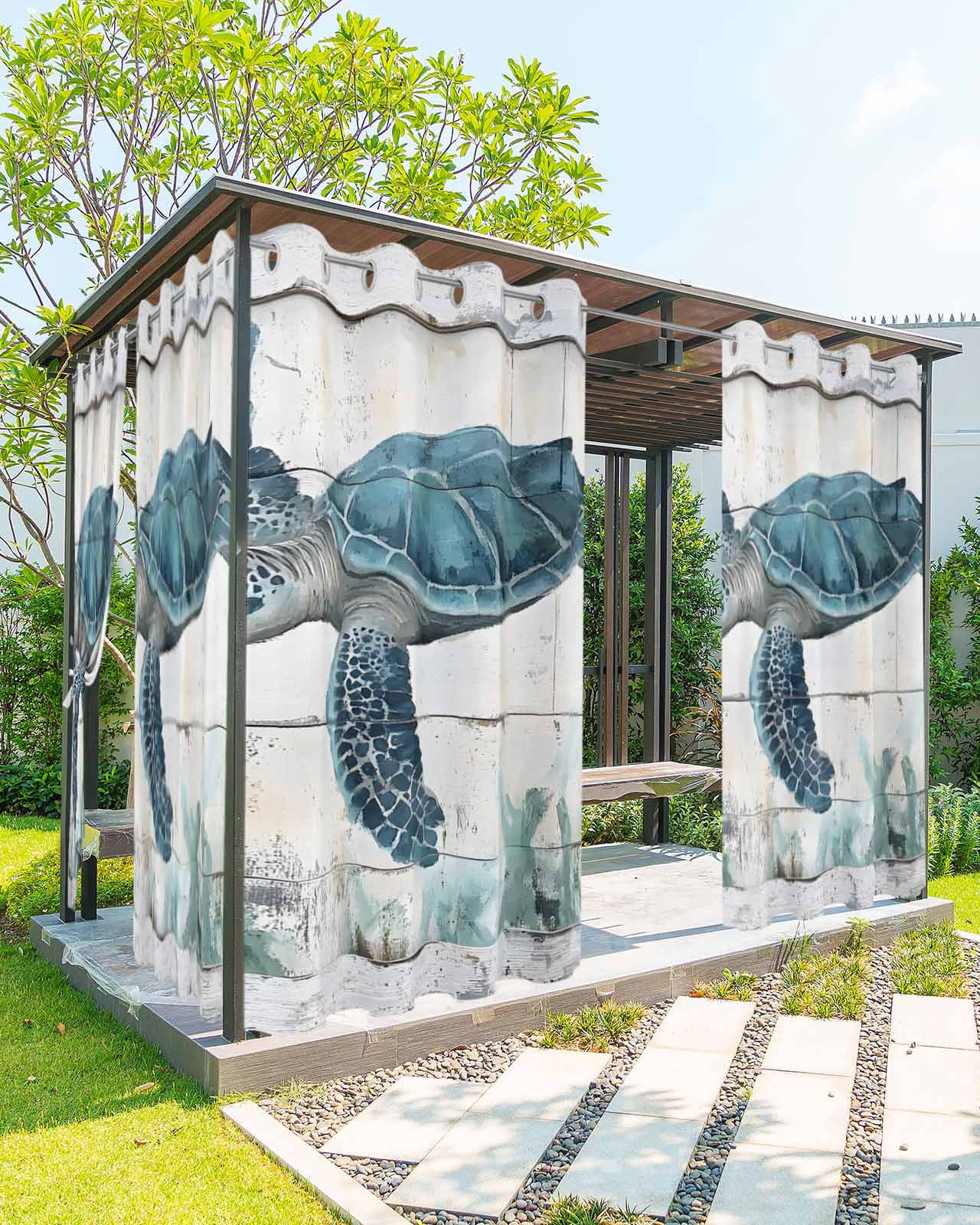nqOlkjepod Outdoor Curtains for Patio Waterproof, Ocean Teal Green ...