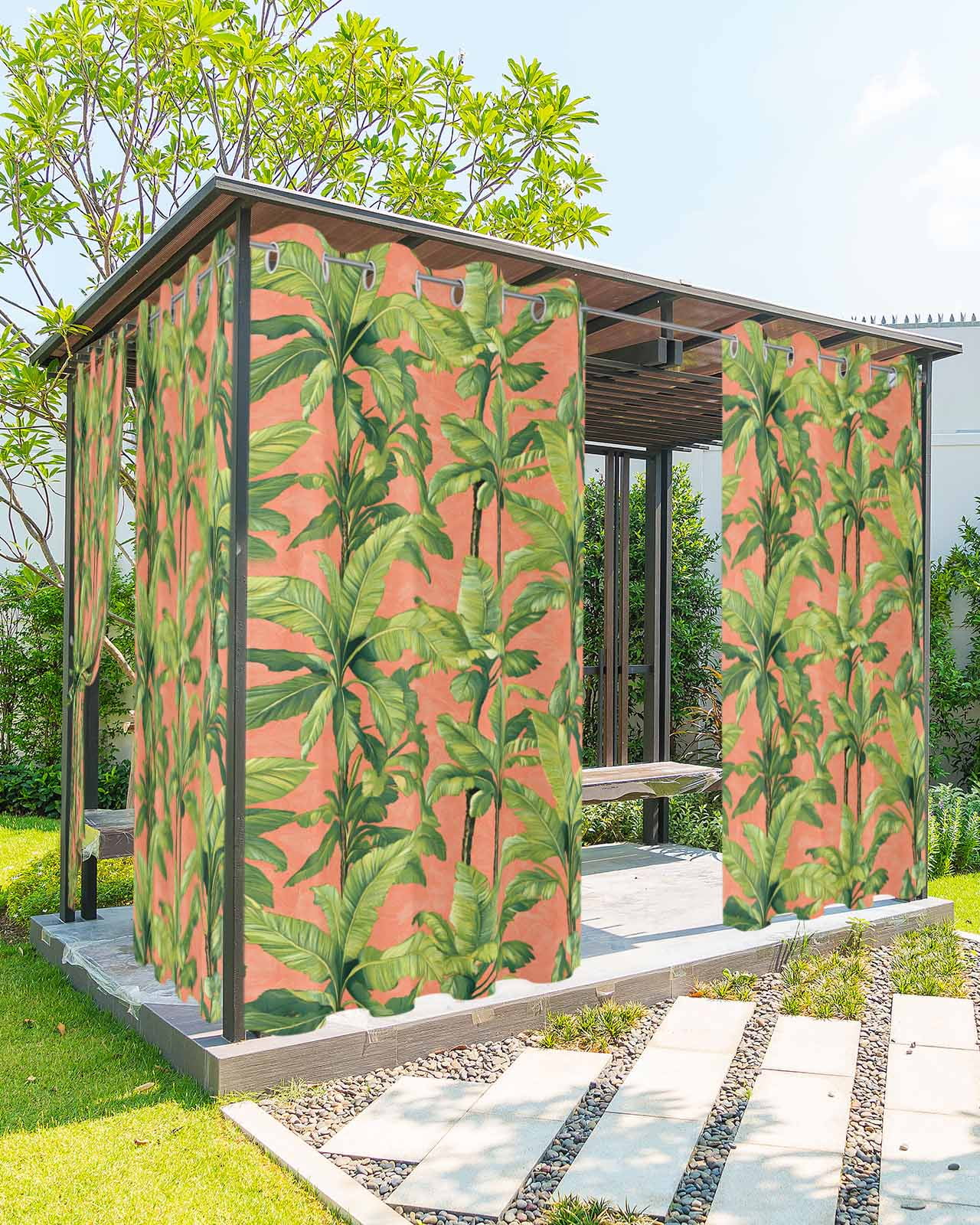 nqOlkjepod Outdoor Curtains for Patio Waterproof, Palm Tree Tropical ...