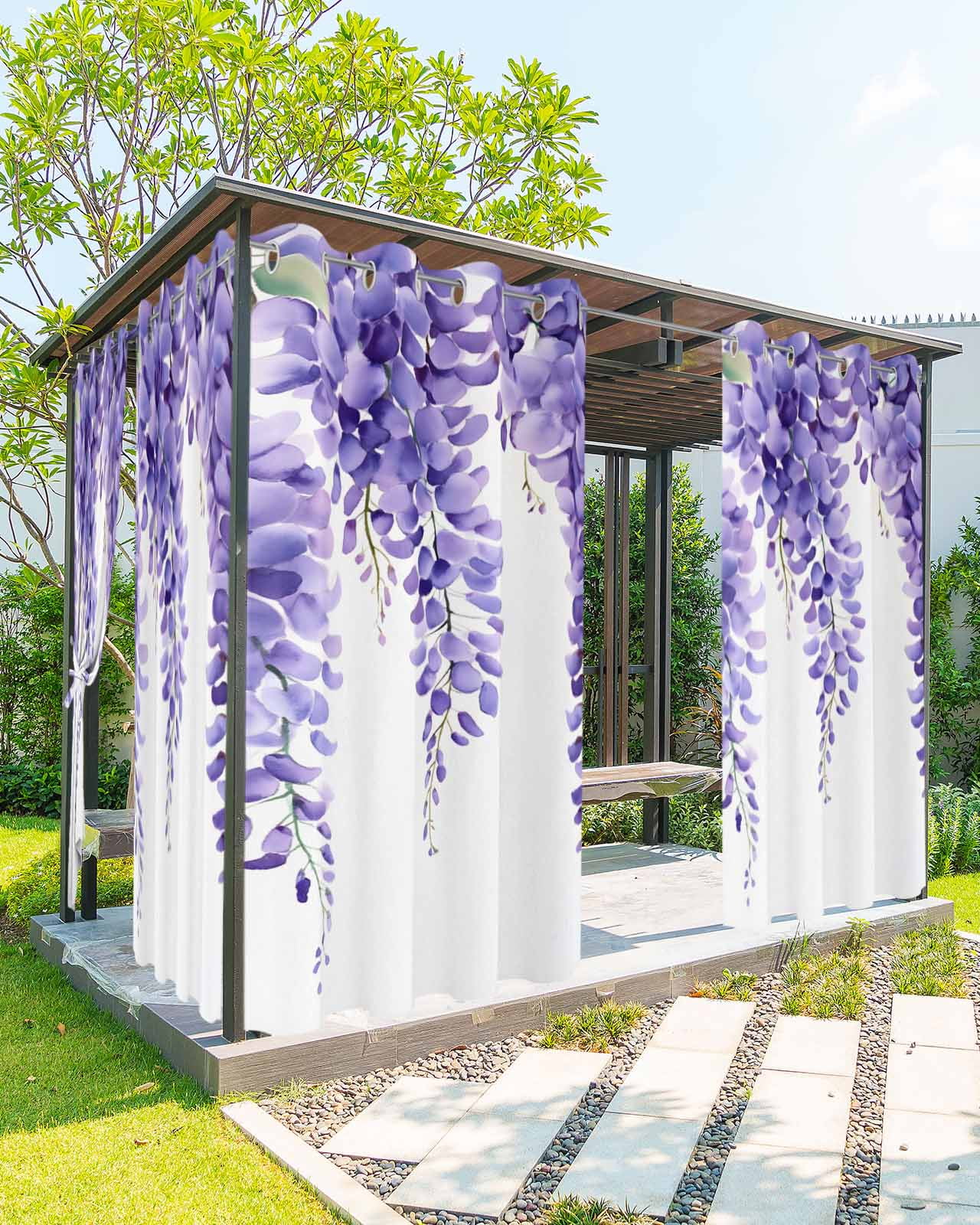 nqOlkjepod Outdoor Curtains for Patio Waterproof, Purple Watercolor ...