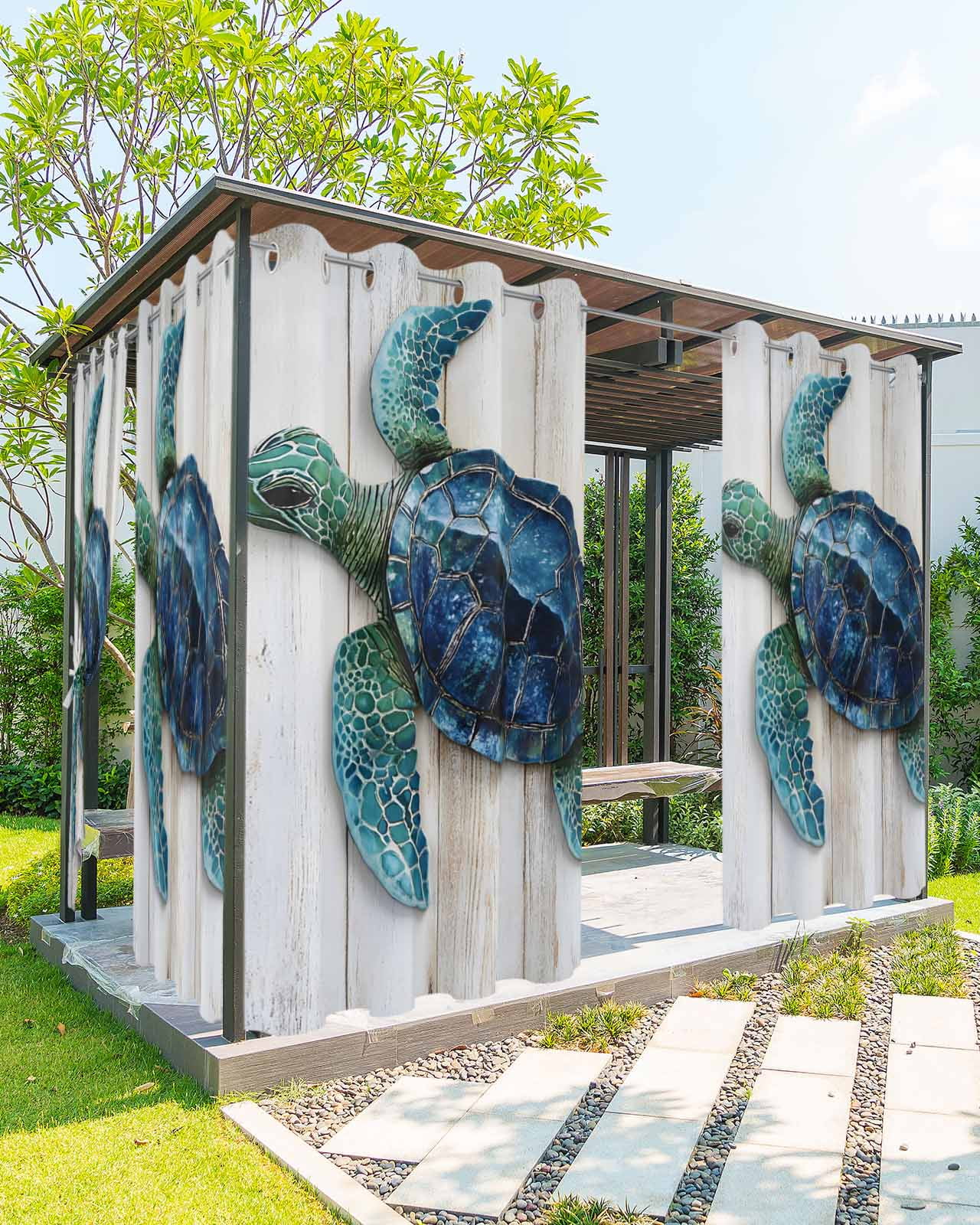 nqOlkjepod Outdoor Curtains for Patio Waterproof, Sea Turtle Outdoor ...