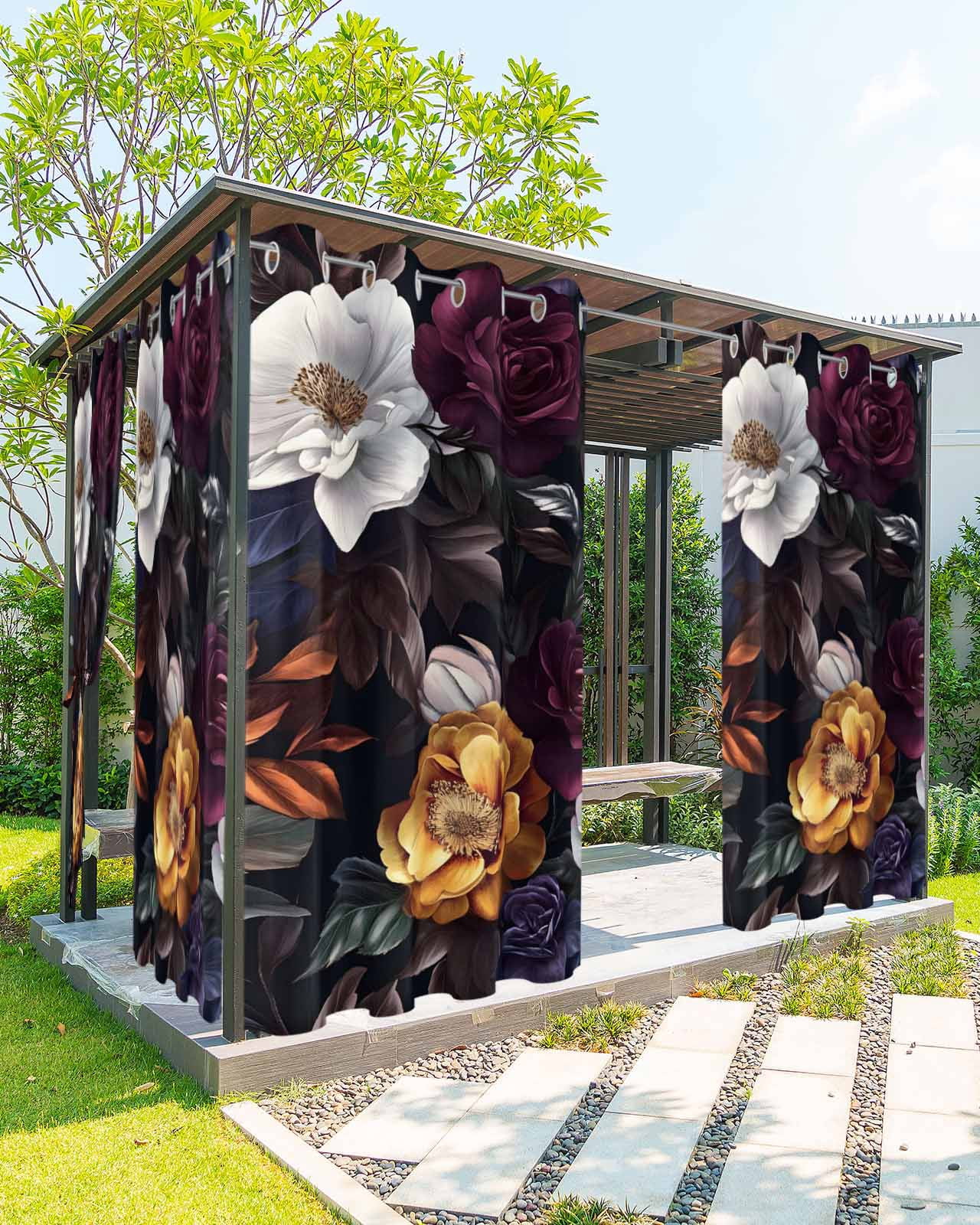 nqOlkjepod Outdoor Curtains for Patio Waterproof, Seasonal Botanical ...