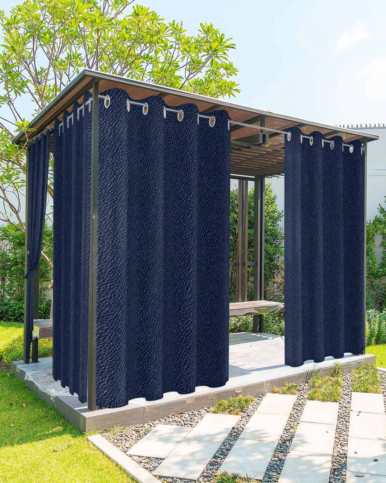 nqOlkjepod Outdoor Curtains for Patio Waterproof, Solid Dark Blue ...