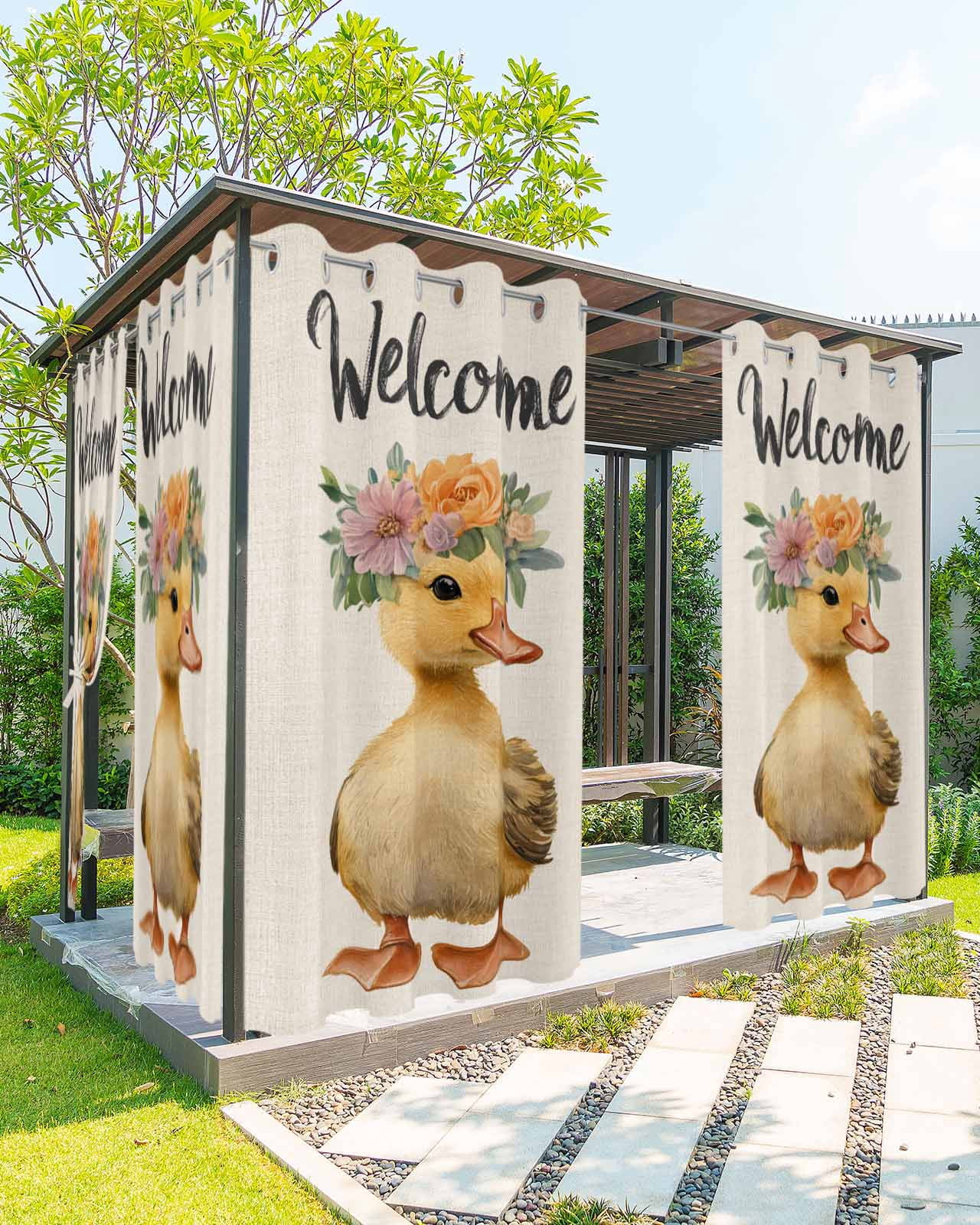 nqOlkjepod Outdoor Curtains for Patio Waterproof, Spring Duck Outdoor ...