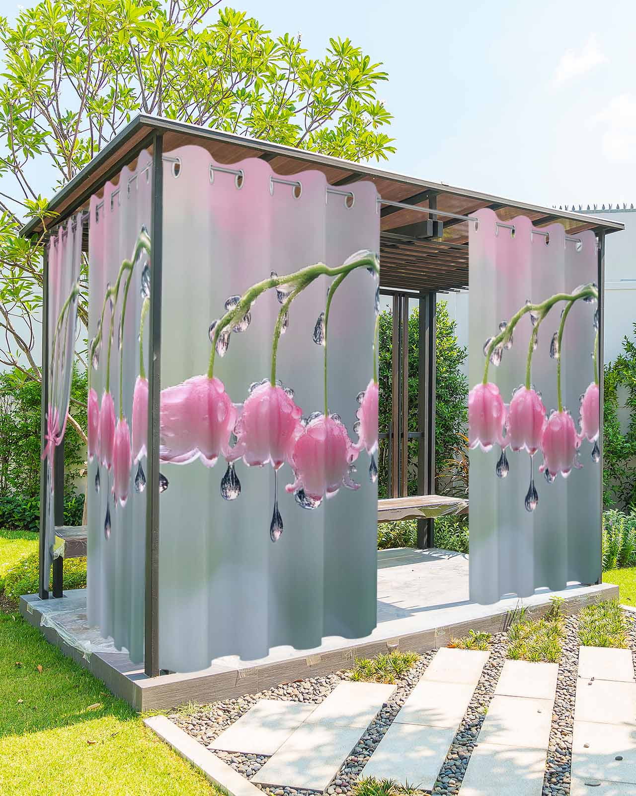 nqOlkjepod Outdoor Curtains for Patio Waterproof, Spring Floral Outdoor ...