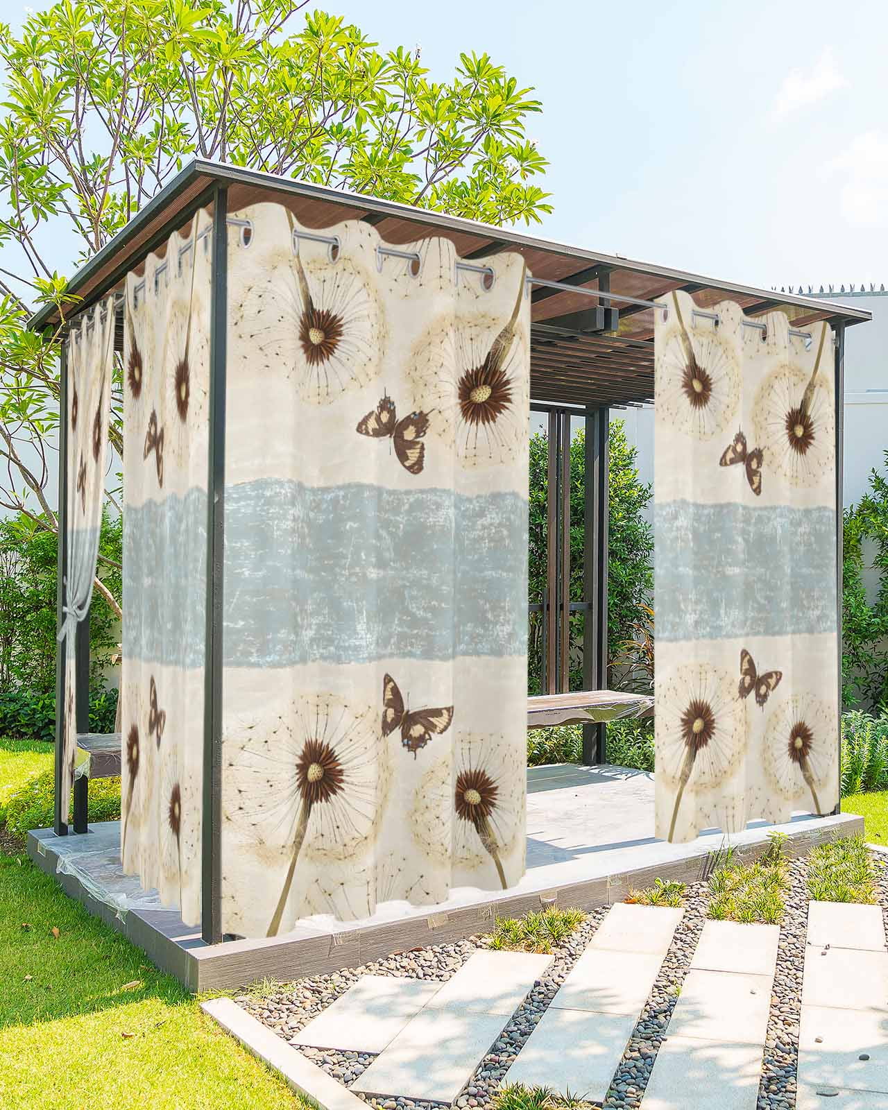 nqOlkjepod Outdoor Curtains for Patio Waterproof, Spring Floral Outdoor ...