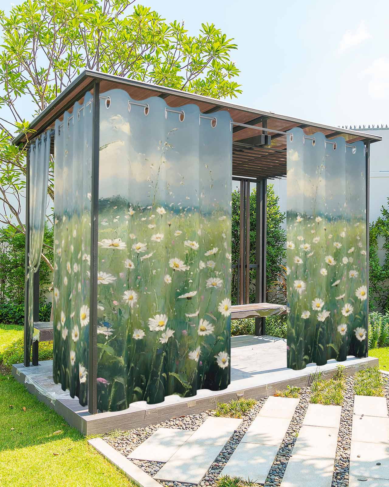 nqOlkjepod Outdoor Curtains for Patio Waterproof, Spring Floral Outdoor ...