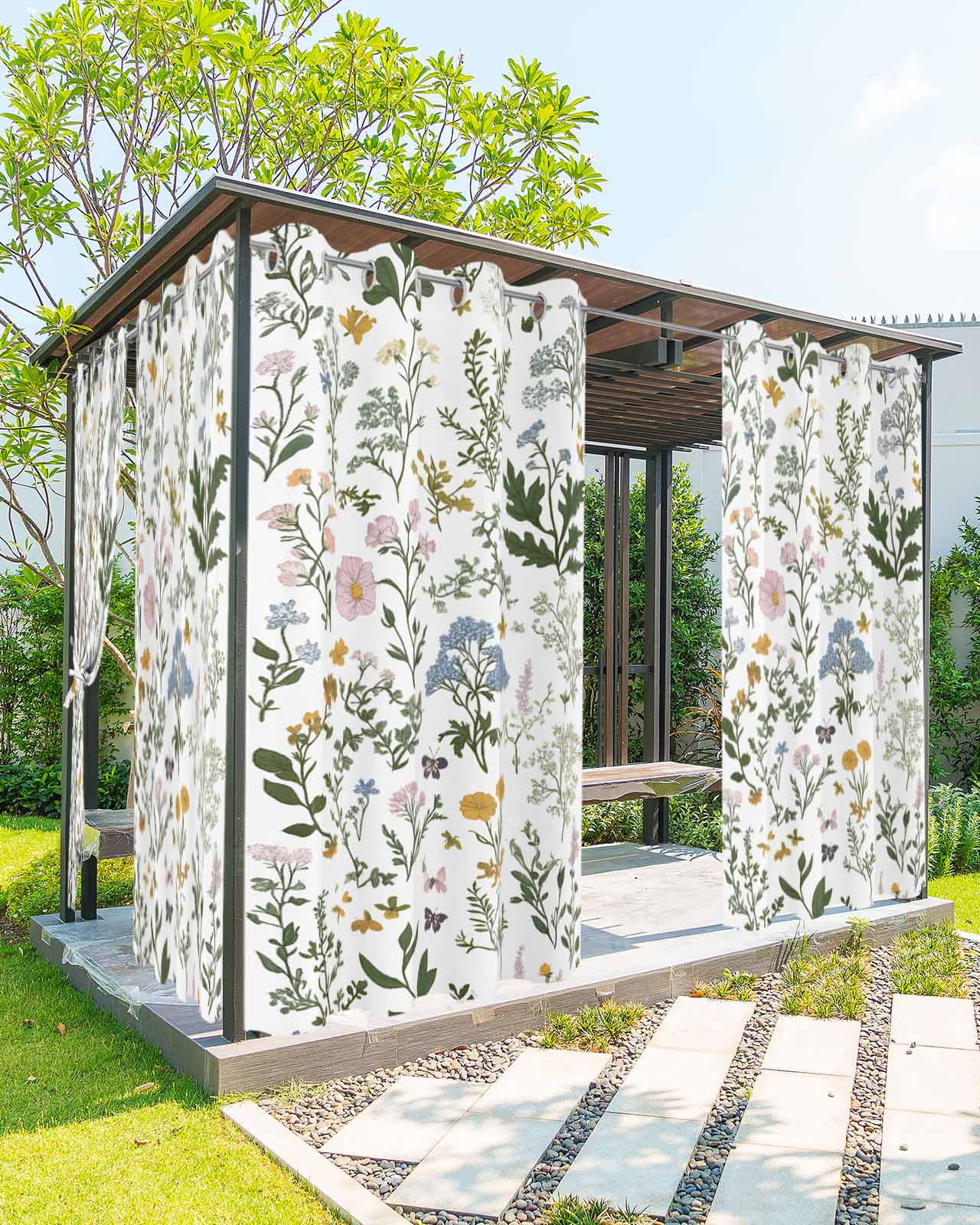 nqOlkjepod Outdoor Curtains for Patio Waterproof, Spring Summer Floral ...