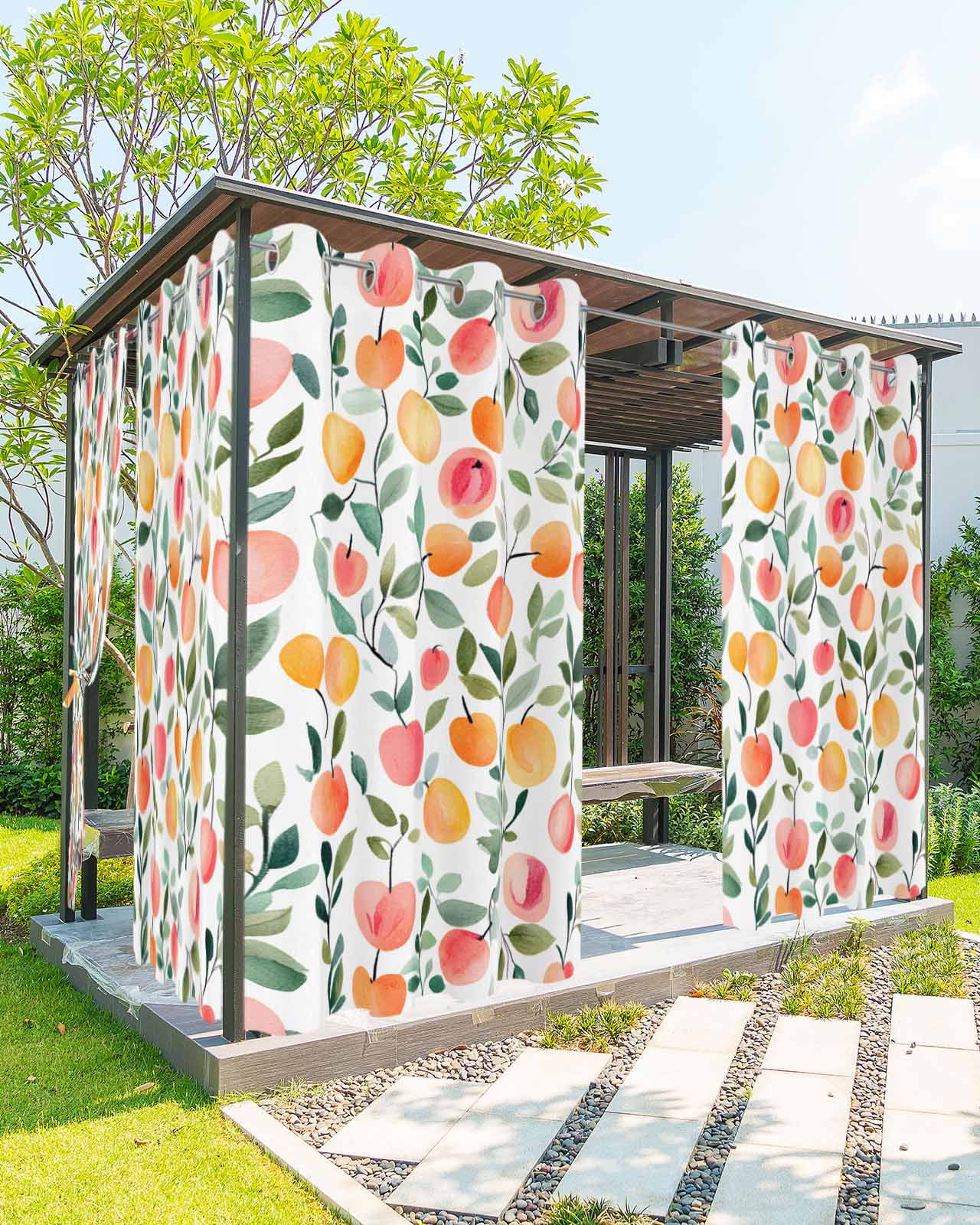 nqOlkjepod Outdoor Curtains for Patio Waterproof, Summer Fruits Outdoor ...