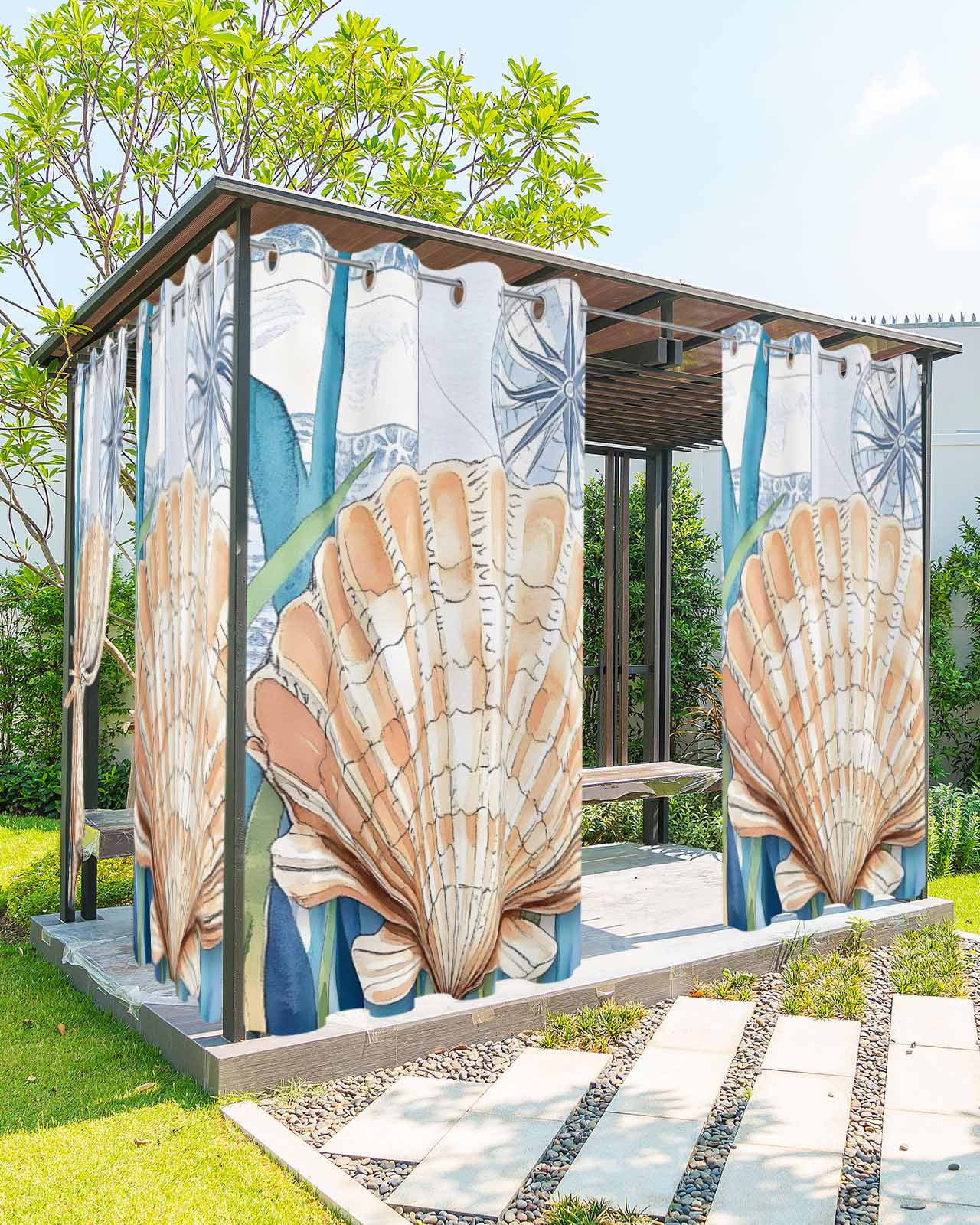 nqOlkjepod Outdoor Curtains for Patio Waterproof, Summer Nautical ...