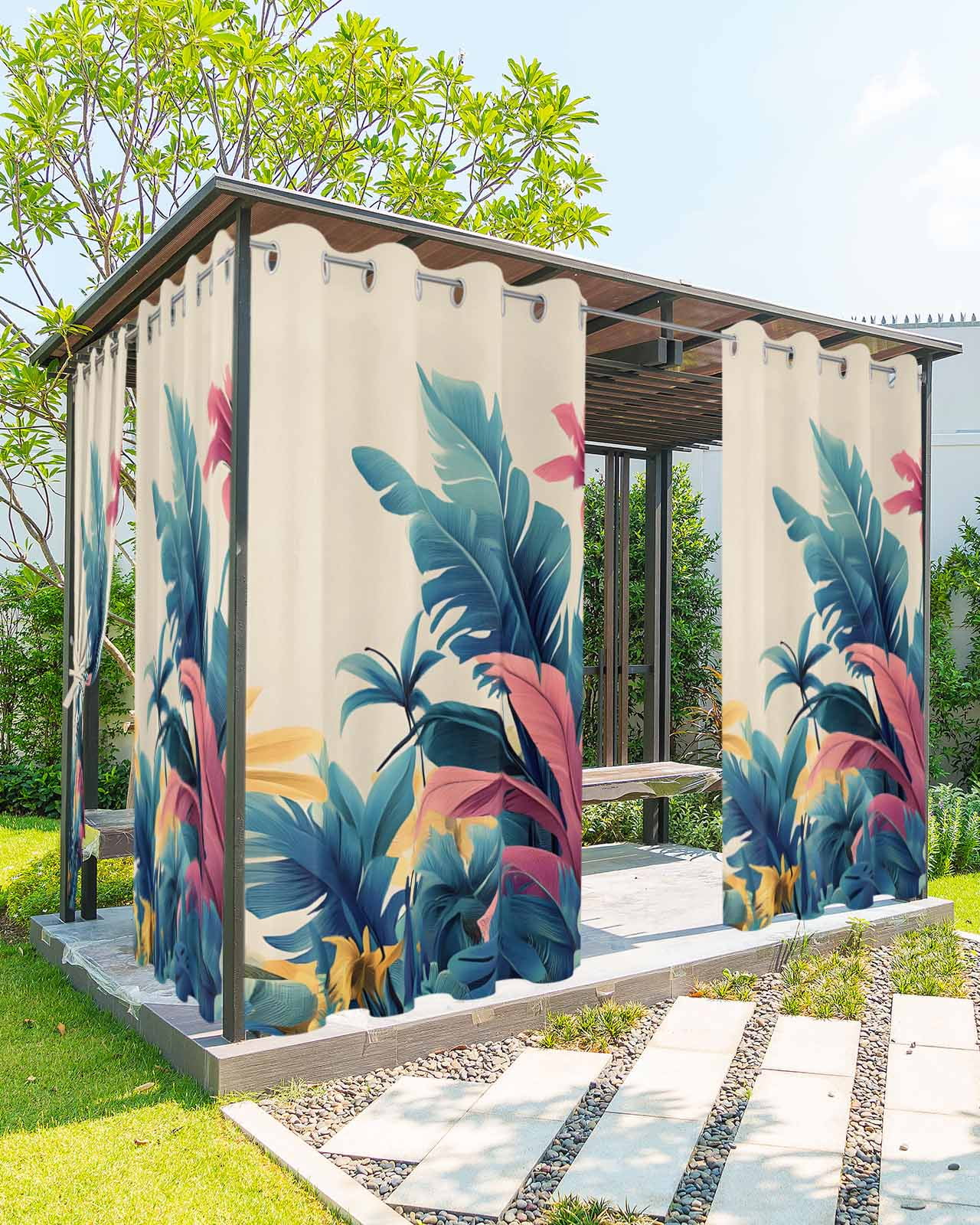 nqOlkjepod Outdoor Curtains for Patio Waterproof, Summer Tropical ...