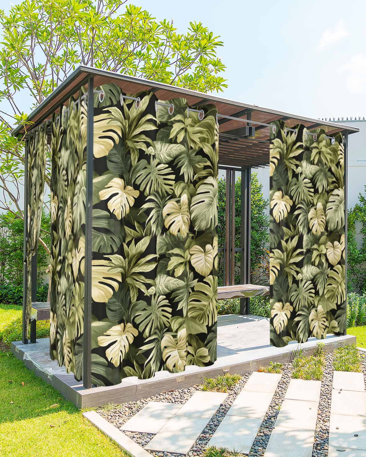 nqOlkjepod Outdoor Curtains for Patio Waterproof, Summer Tropical ...