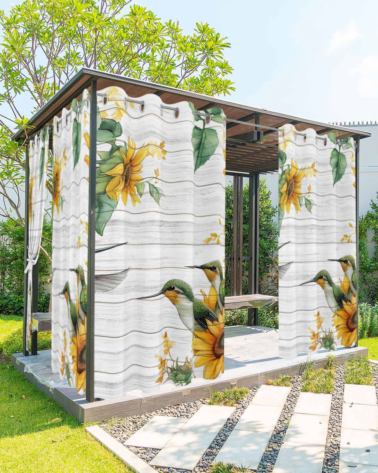 nqOlkjepod Outdoor Curtains for Patio Waterproof, Sunflower Outdoor ...