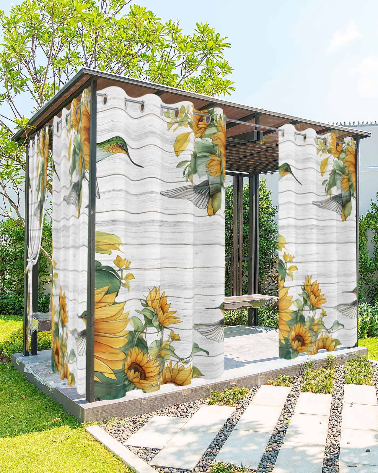 nqOlkjepod Outdoor Curtains for Patio Waterproof, Sunflower Outdoor ...