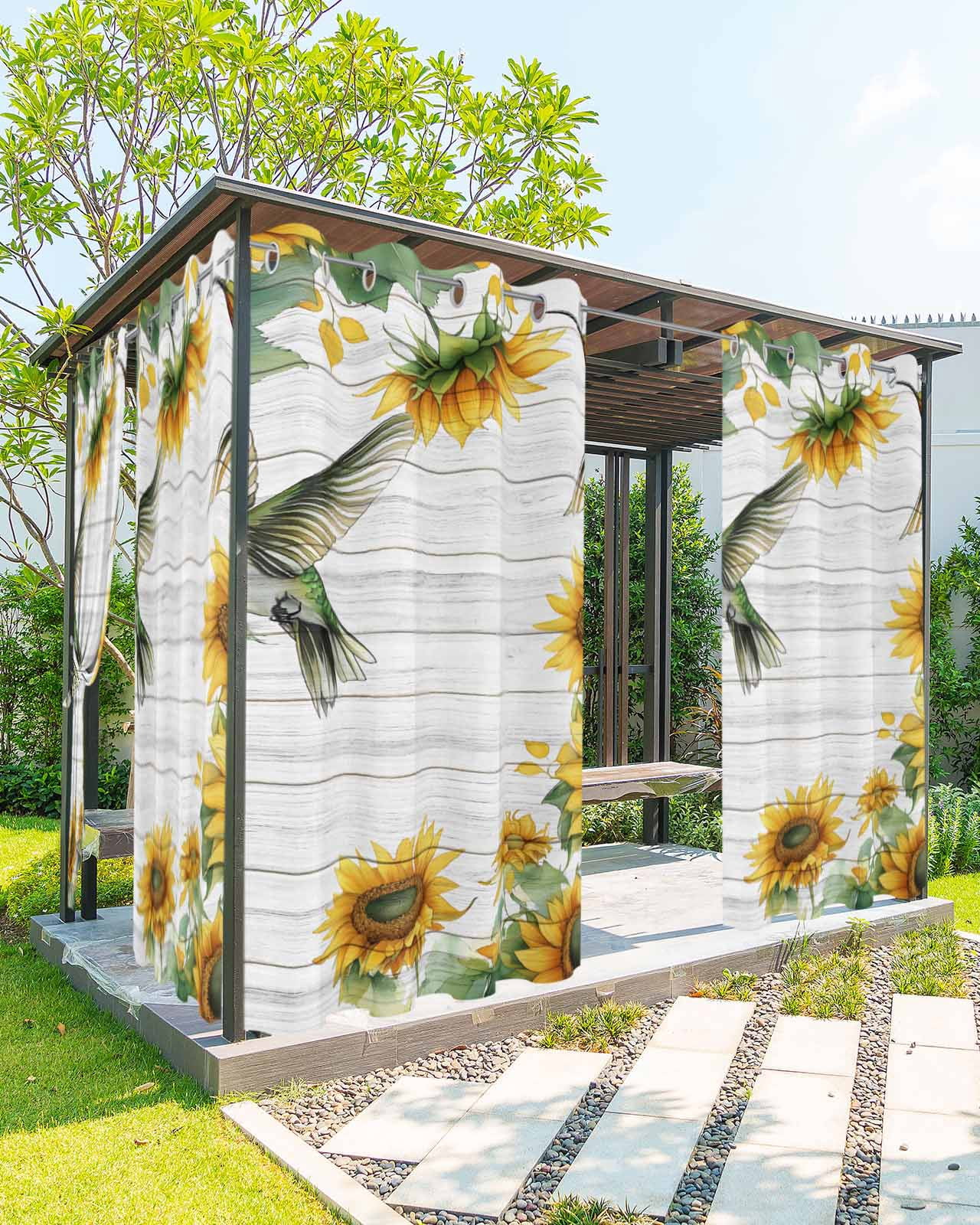 nqOlkjepod Outdoor Curtains for Patio Waterproof, Sunflower Outdoor ...