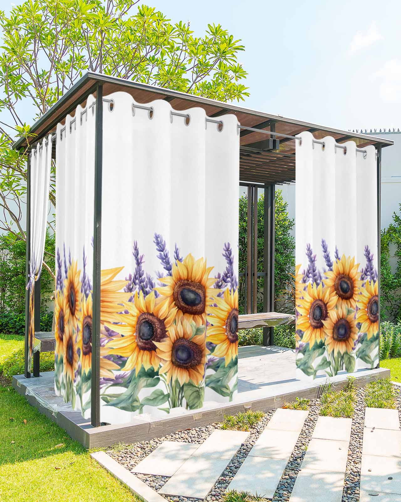 nqOlkjepod Outdoor Curtains for Patio Waterproof, Sunflower Outdoor ...