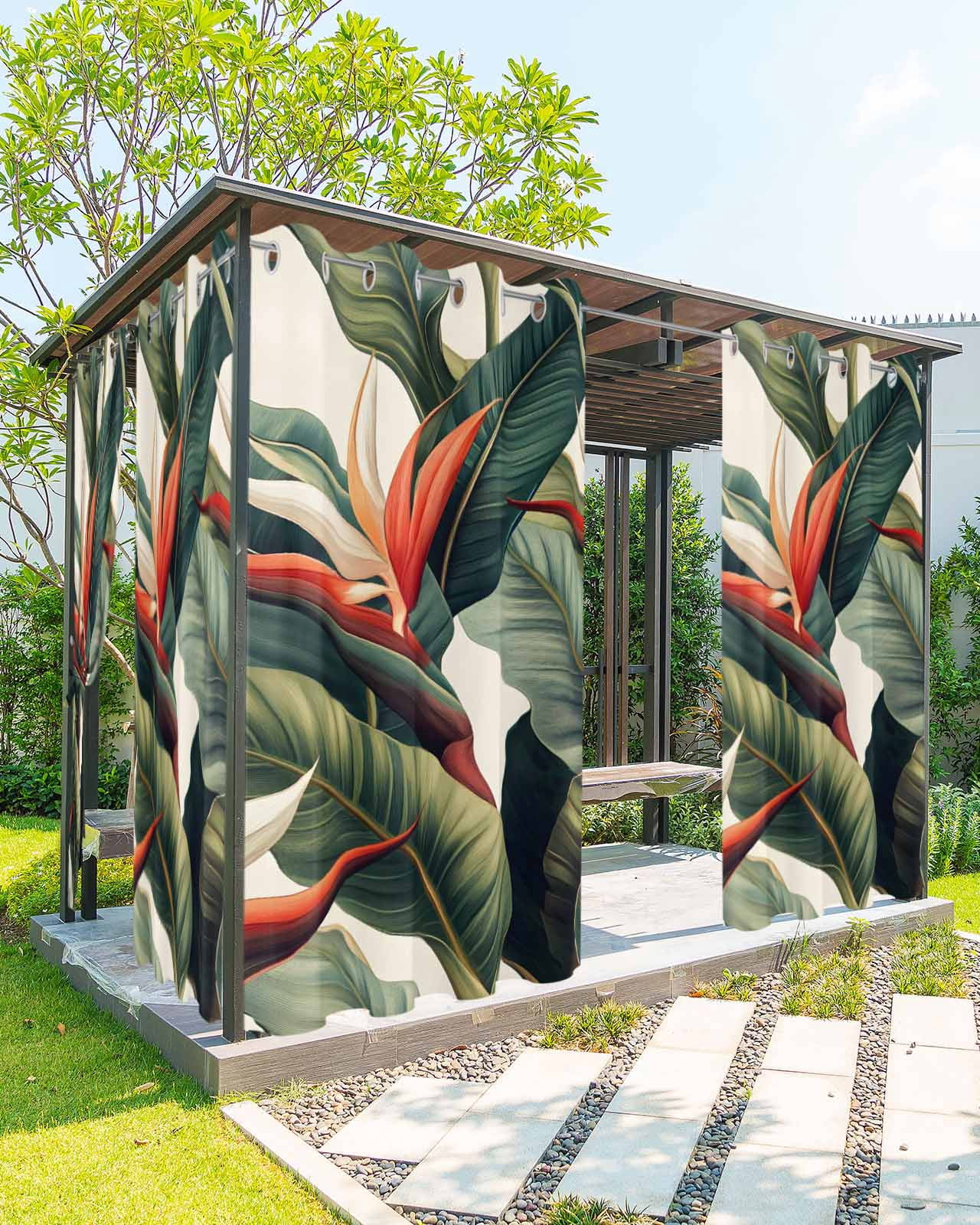 nqOlkjepod Outdoor Curtains for Patio Waterproof, Tropical Plants ...