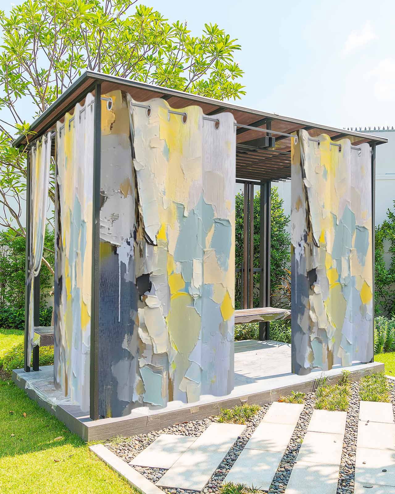 nqOlkjepod Outdoor Curtains for Patio Waterproof, Yellow Blue Color ...