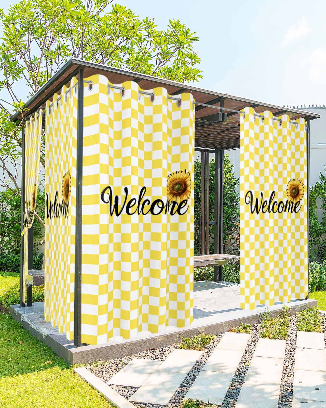 nqOlkjepod Outdoor Curtains for Patio Waterproof, Yellow Sunflowers ...