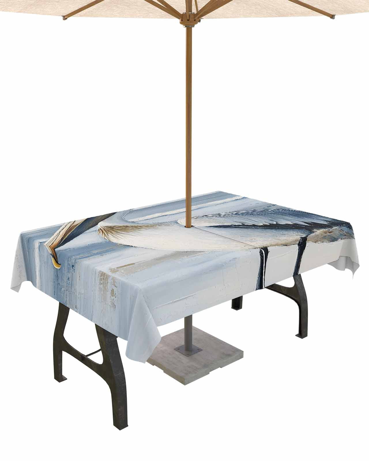 nqOlkjepod Painted Pelican Outdoor Tablecloth with Umbrella Hole ...