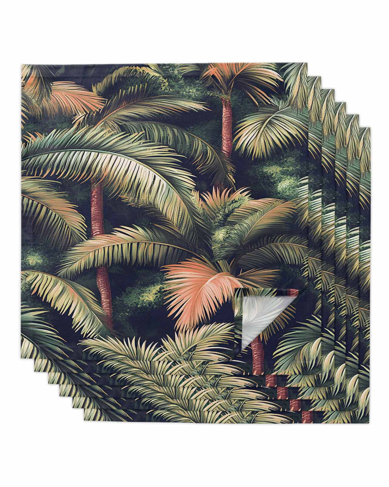 nqOlkjepod Palm Forest Cloth Napkins Set of 6 Reusable Dinner Napkins ...