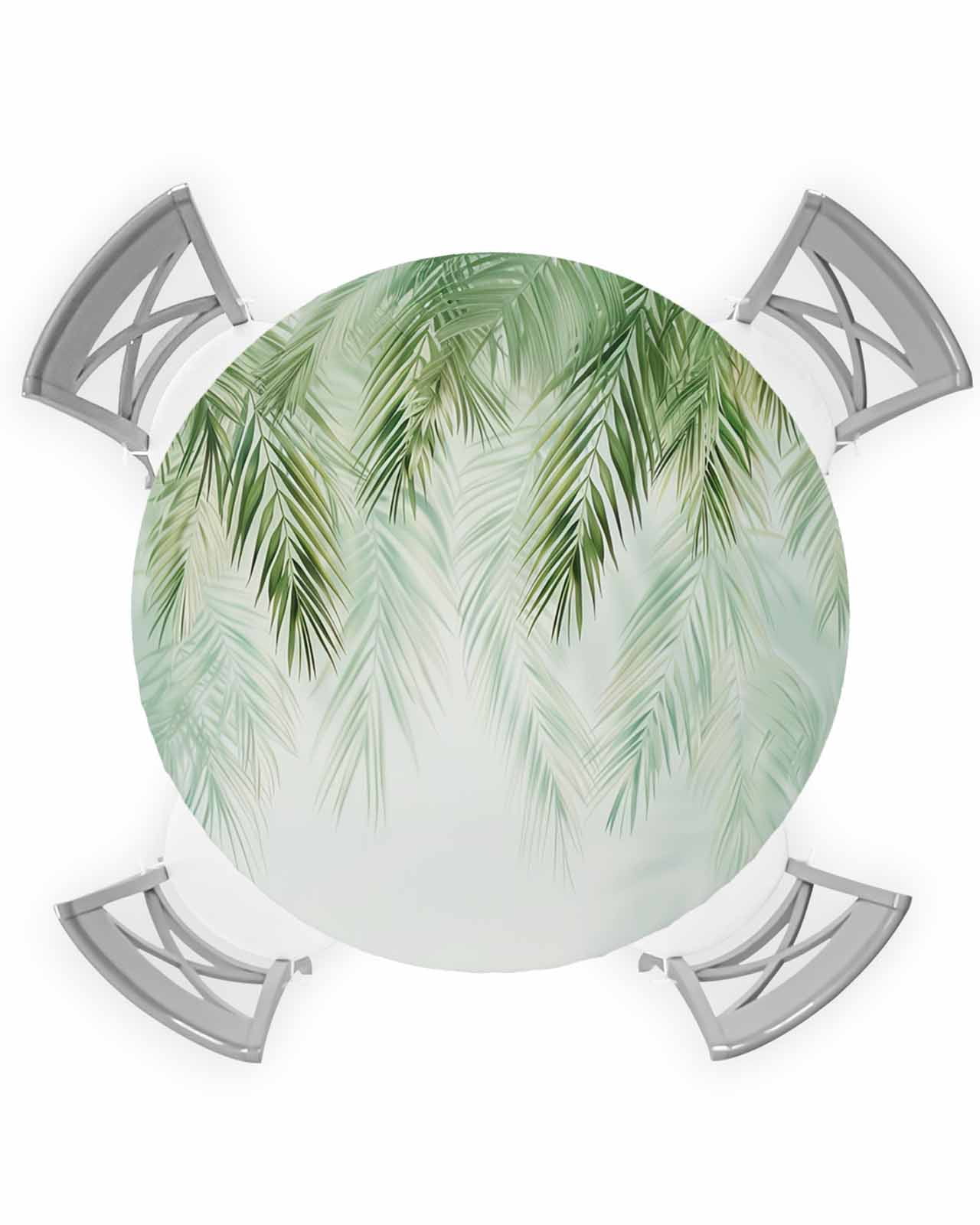 nqOlkjepod Palm Leaves Round Tablecloth, Fitted Table Cover with ...