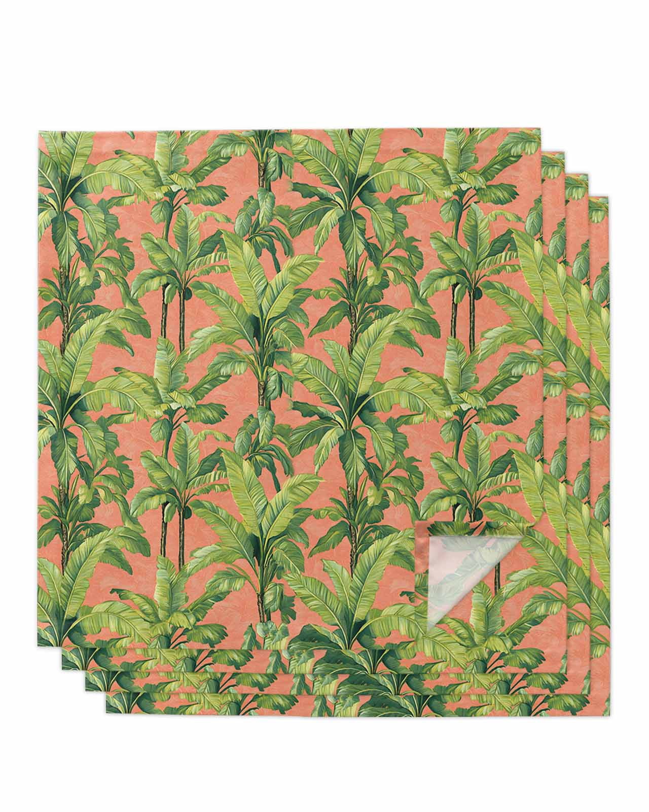 nqOlkjepod Palm Tree Tropical Cloth Napkins Set of 4 Reusable Dinner ...
