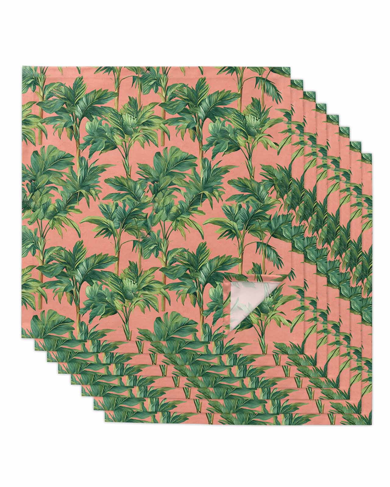 nqOlkjepod Palm Tree Tropical Cloth Napkins Set of 8 Reusable Dinner ...