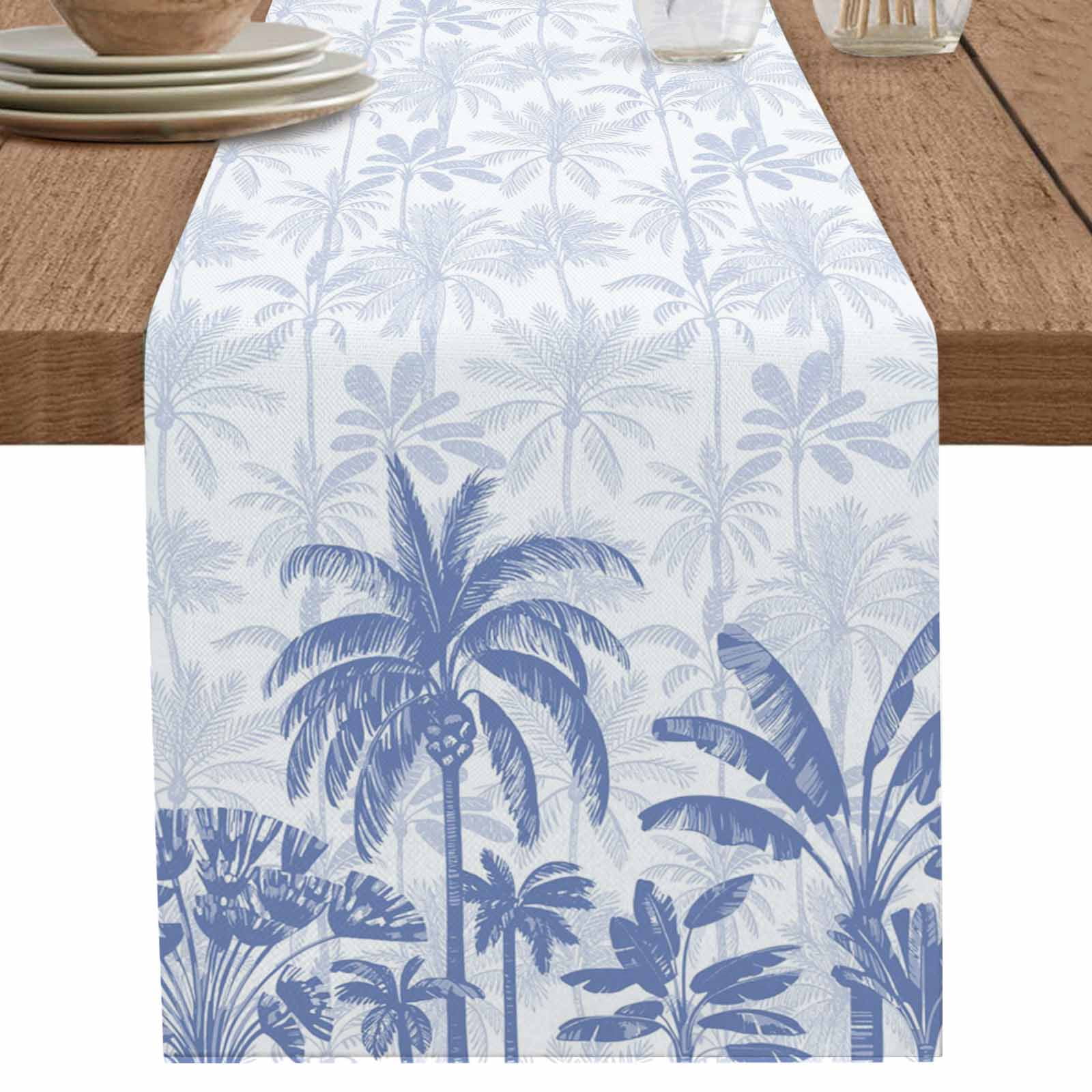 nqOlkjepod Palm Trees Table Runner 108 Inches Long Farmhouse Dress ...