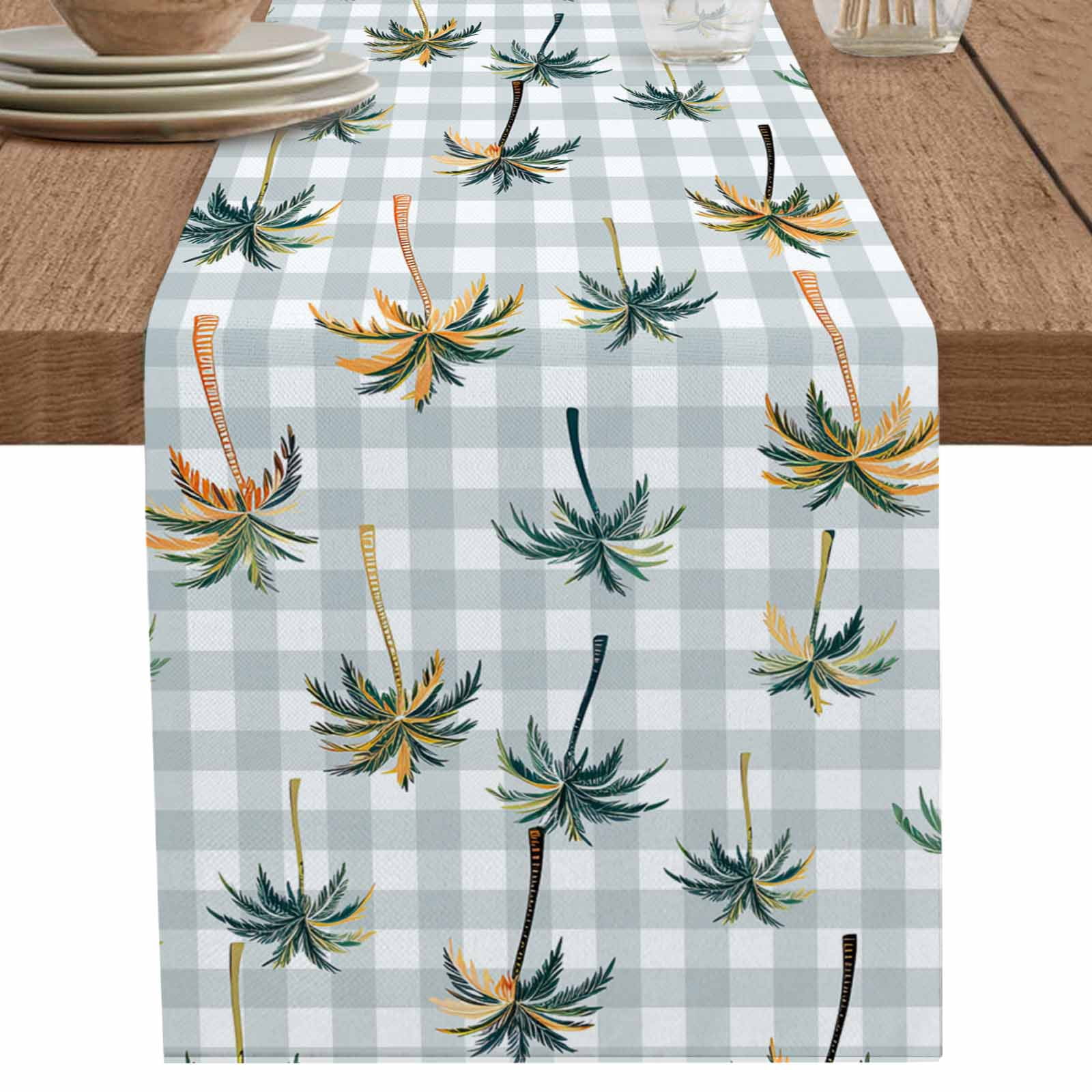 nqOlkjepod Palm Trees Table Runner 108 Inches Long Farmhouse Dress ...