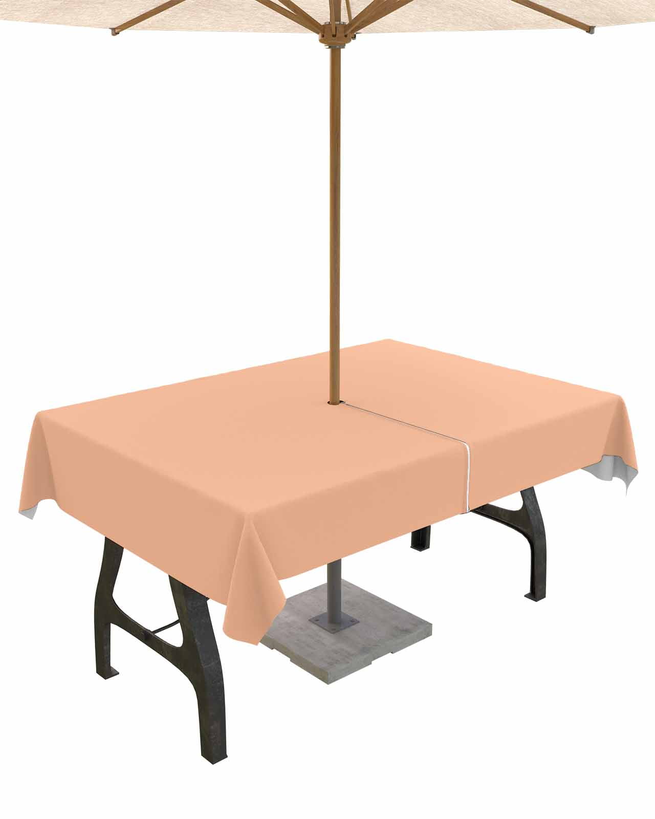 nqOlkjepod Peach Fuzz Outdoor Tablecloth with Umbrella Hole & Zipper ...