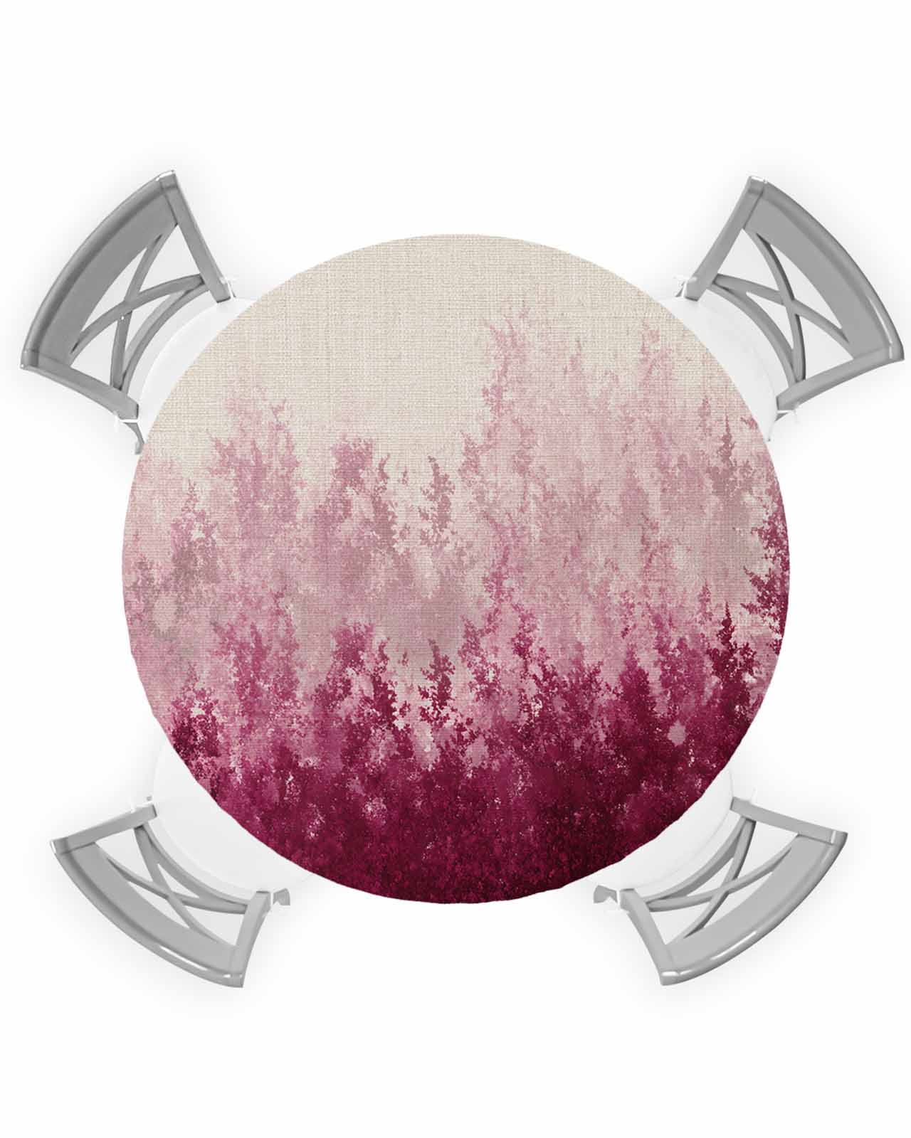 nqOlkjepod Pink Botanical Round Tablecloth, Fitted Table Cover with ...