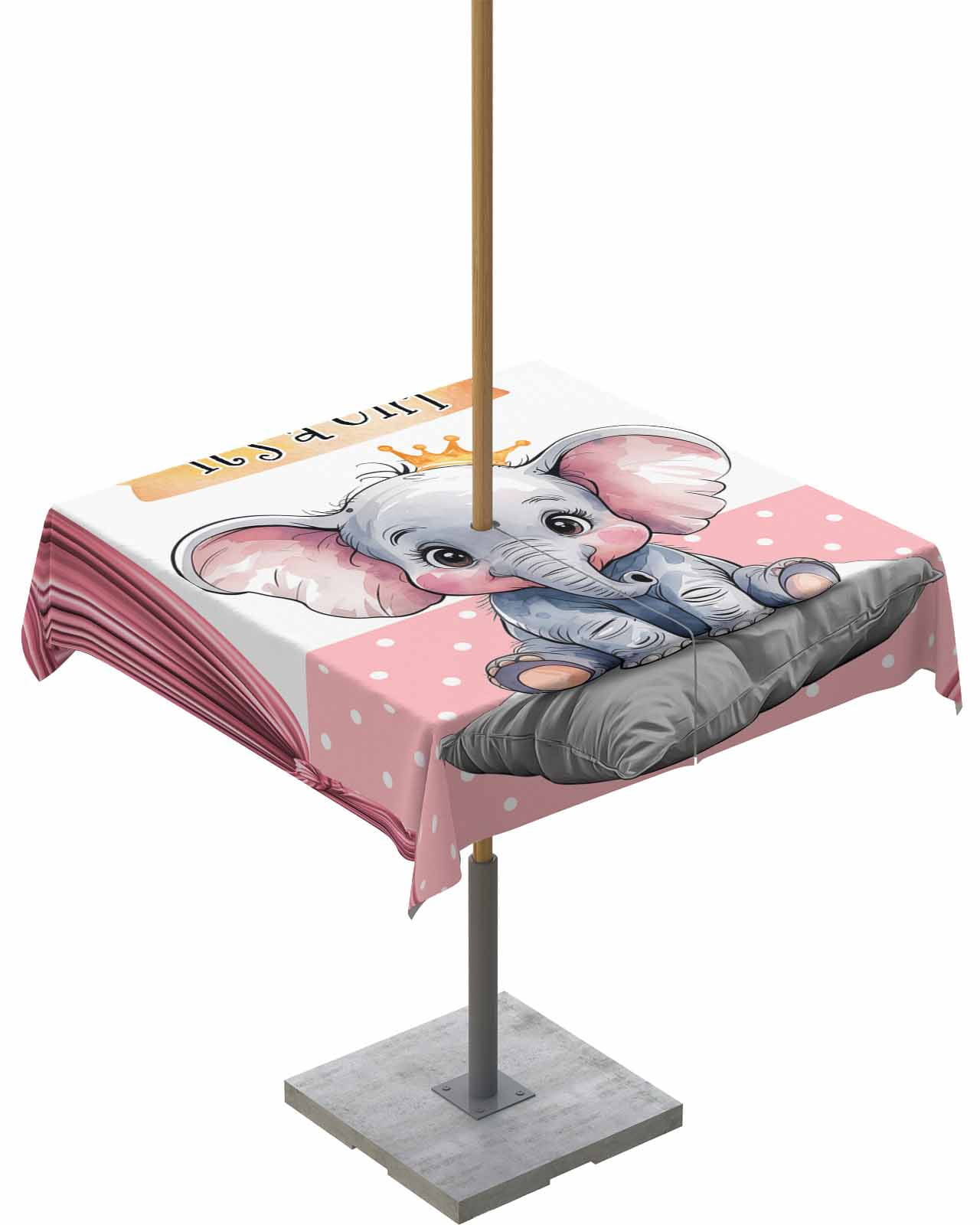 nqOlkjepod Pink Elephant Outdoor Tablecloth with Umbrella Hole & Zipper ...