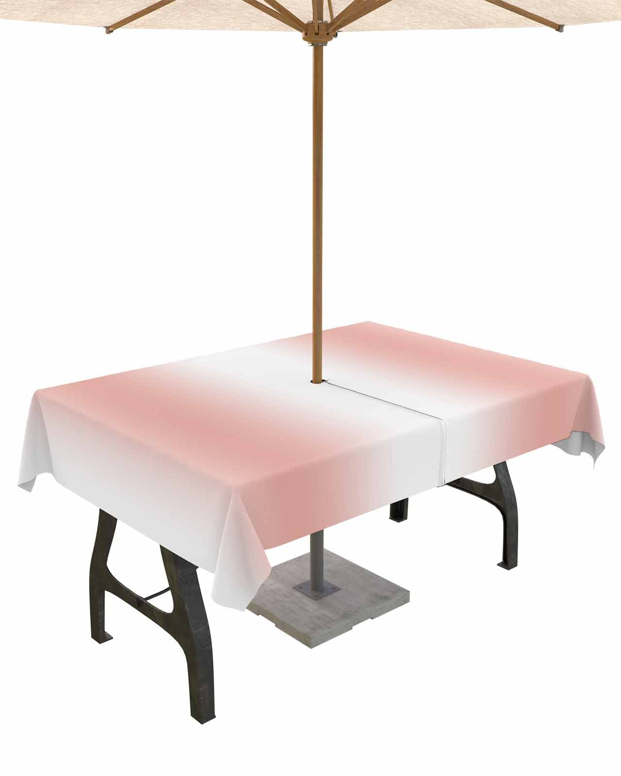 nqOlkjepod Pink Ombre Outdoor Tablecloth with Umbrella Hole & Zipper ...