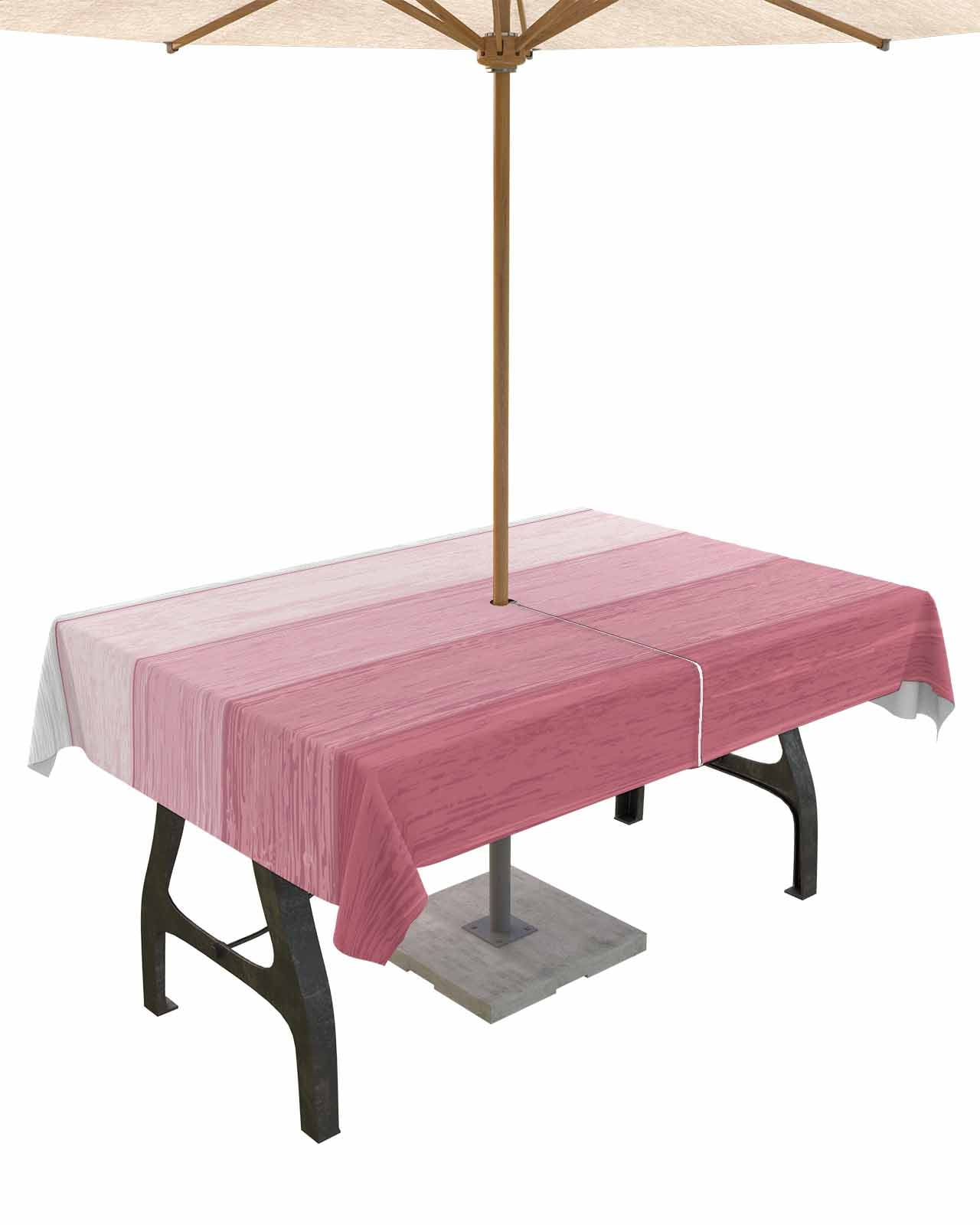 nqOlkjepod Pink Ombre Outdoor Tablecloth with Umbrella Hole & Zipper ...