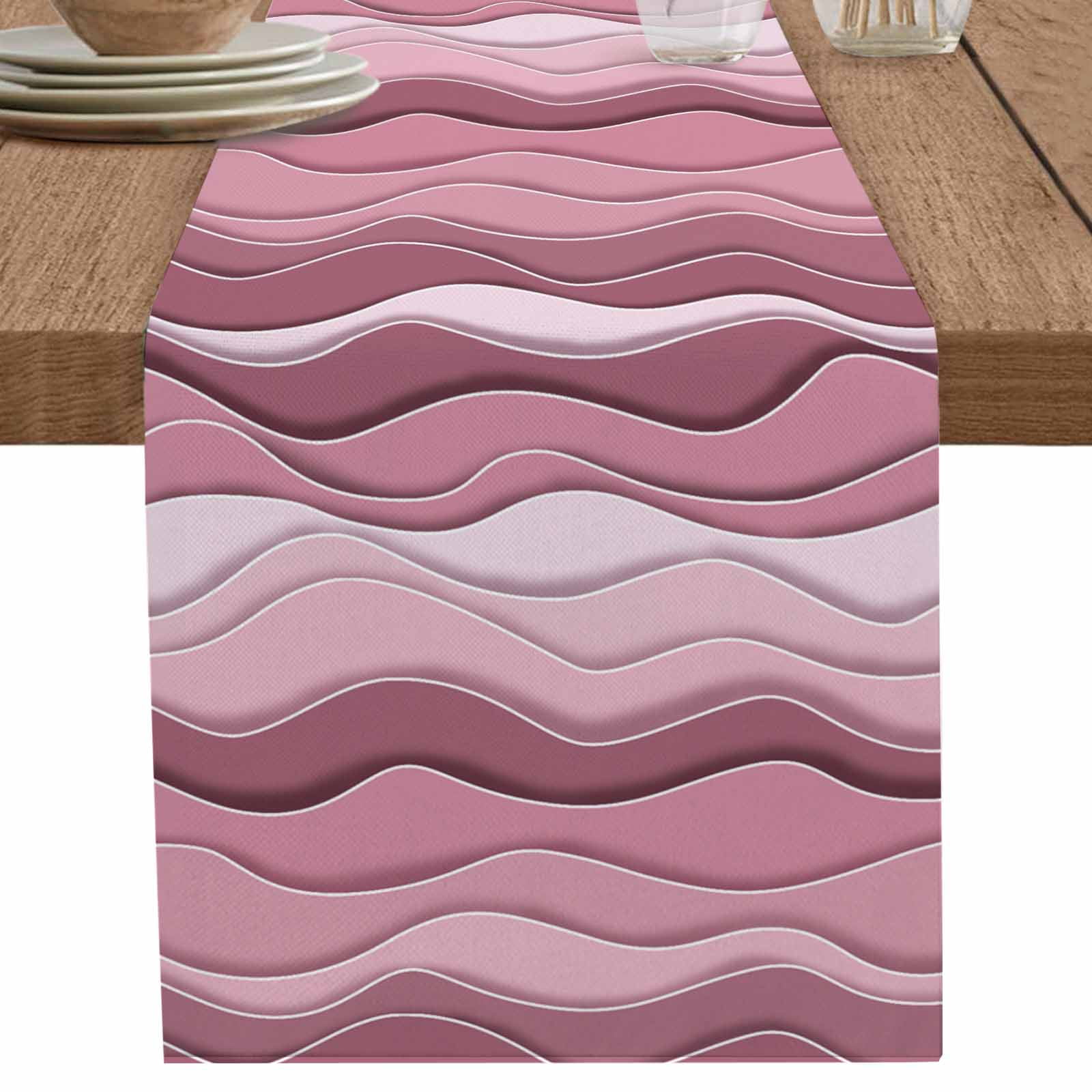 nqOlkjepod Pink Ombre Table Runner 108 Inches Long Farmhouse Dress ...