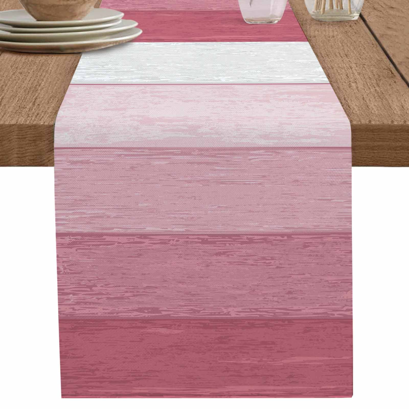 nqOlkjepod Pink Ombre Table Runner 72 Inches Long Farmhouse Dress ...