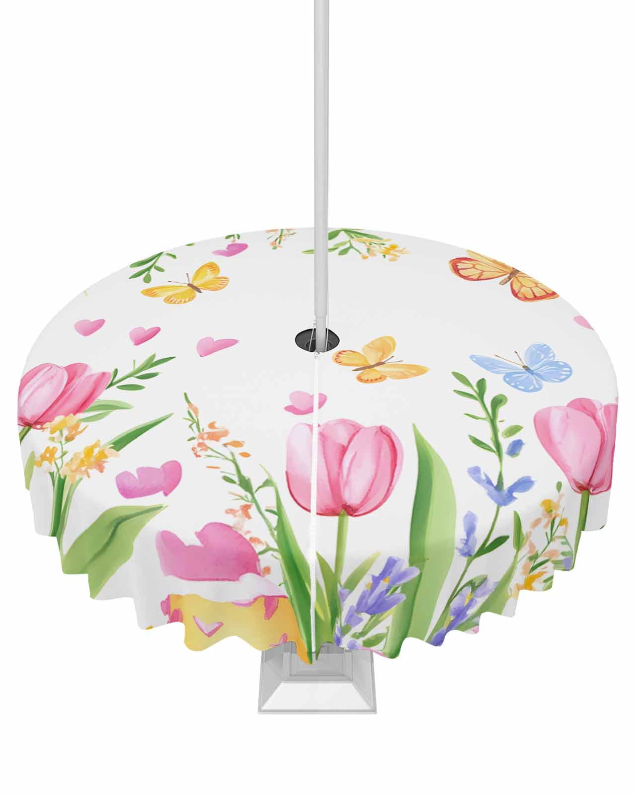 nqOlkjepod Pink Spring Floral Easter Outdoor Tablecloth with Umbrella ...