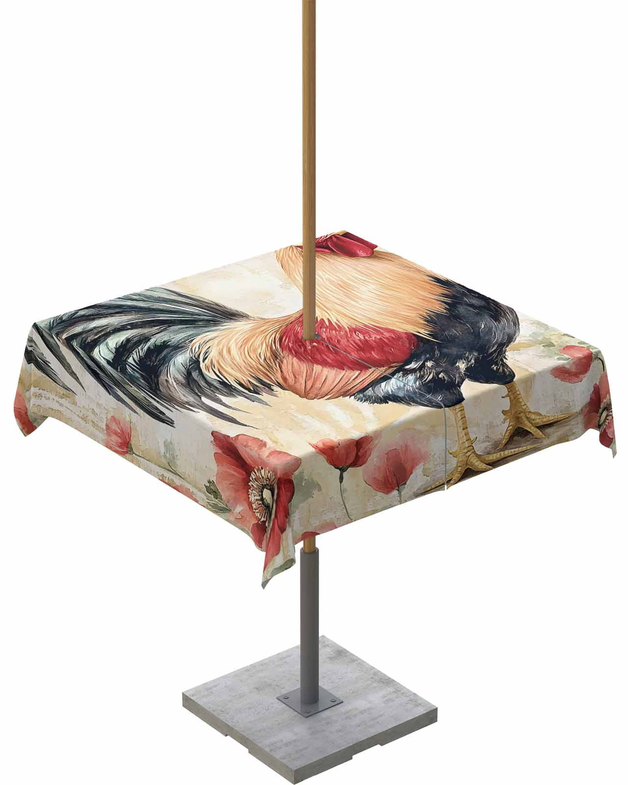 nqOlkjepod Pink Vintage Rooster Outdoor Tablecloth with Umbrella Hole ...