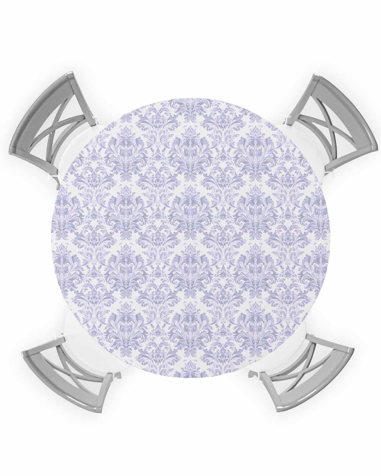 nqOlkjepod Purple Baroque Round Tablecloth, Fitted Table Cover with ...