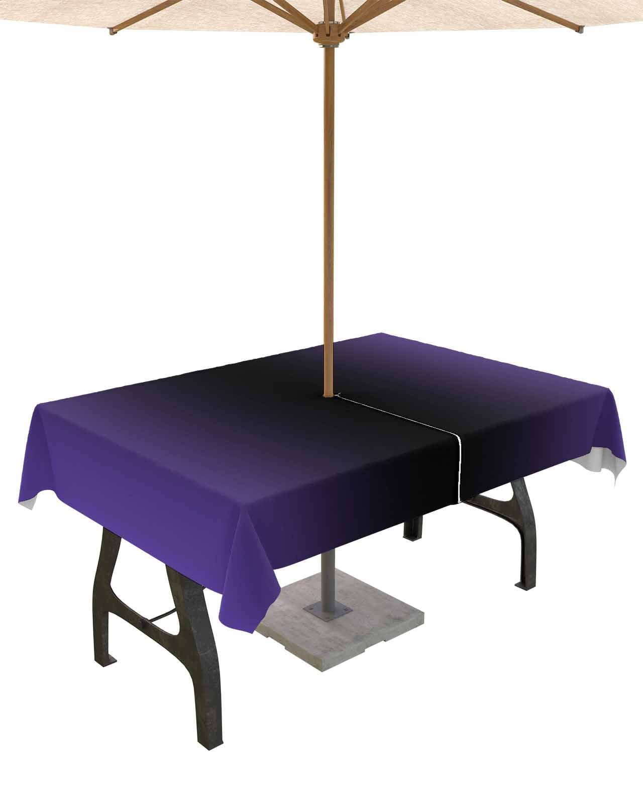 nqOlkjepod Purple Black Ombre Outdoor Tablecloth with Umbrella Hole ...