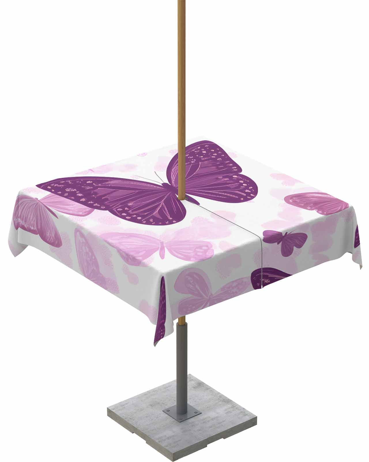nqOlkjepod Purple Butterflies Outdoor Tablecloth with Umbrella Hole ...