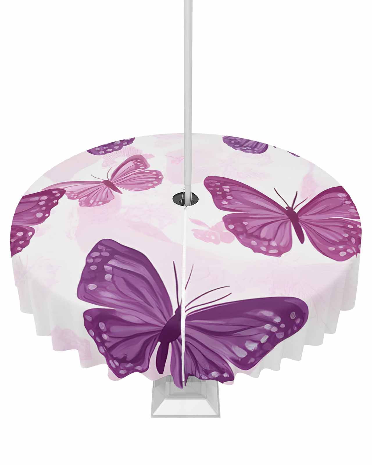 nqOlkjepod Purple Butterflies Outdoor Tablecloth with Umbrella Hole ...