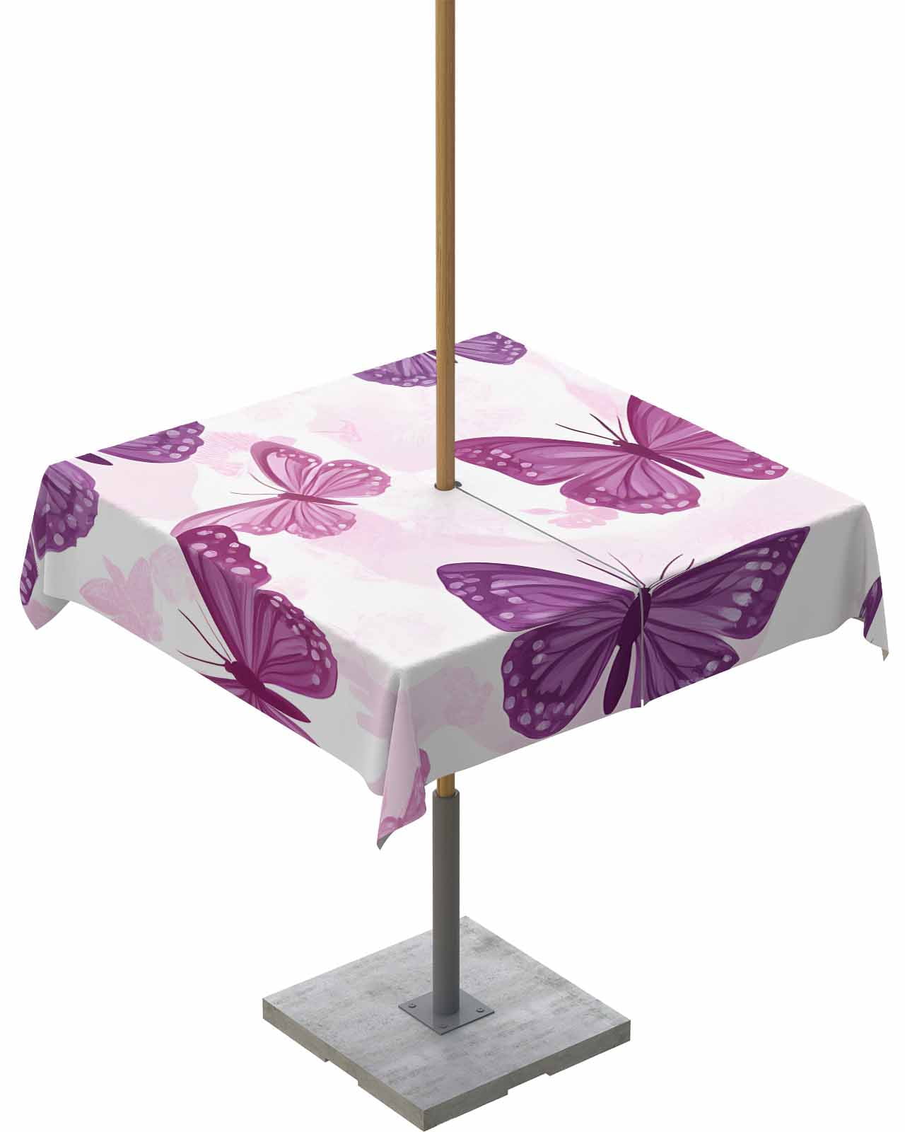 nqOlkjepod Purple Butterflies Outdoor Tablecloth with Umbrella Hole ...