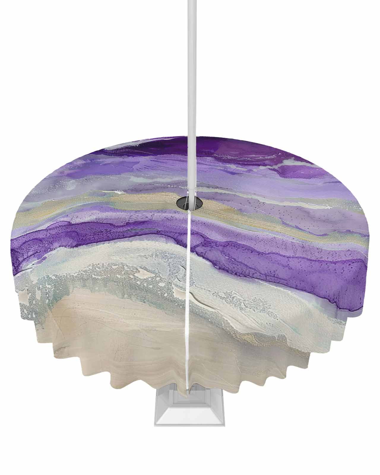 nqOlkjepod Purple Coastal Outdoor Tablecloth with Umbrella Hole ...