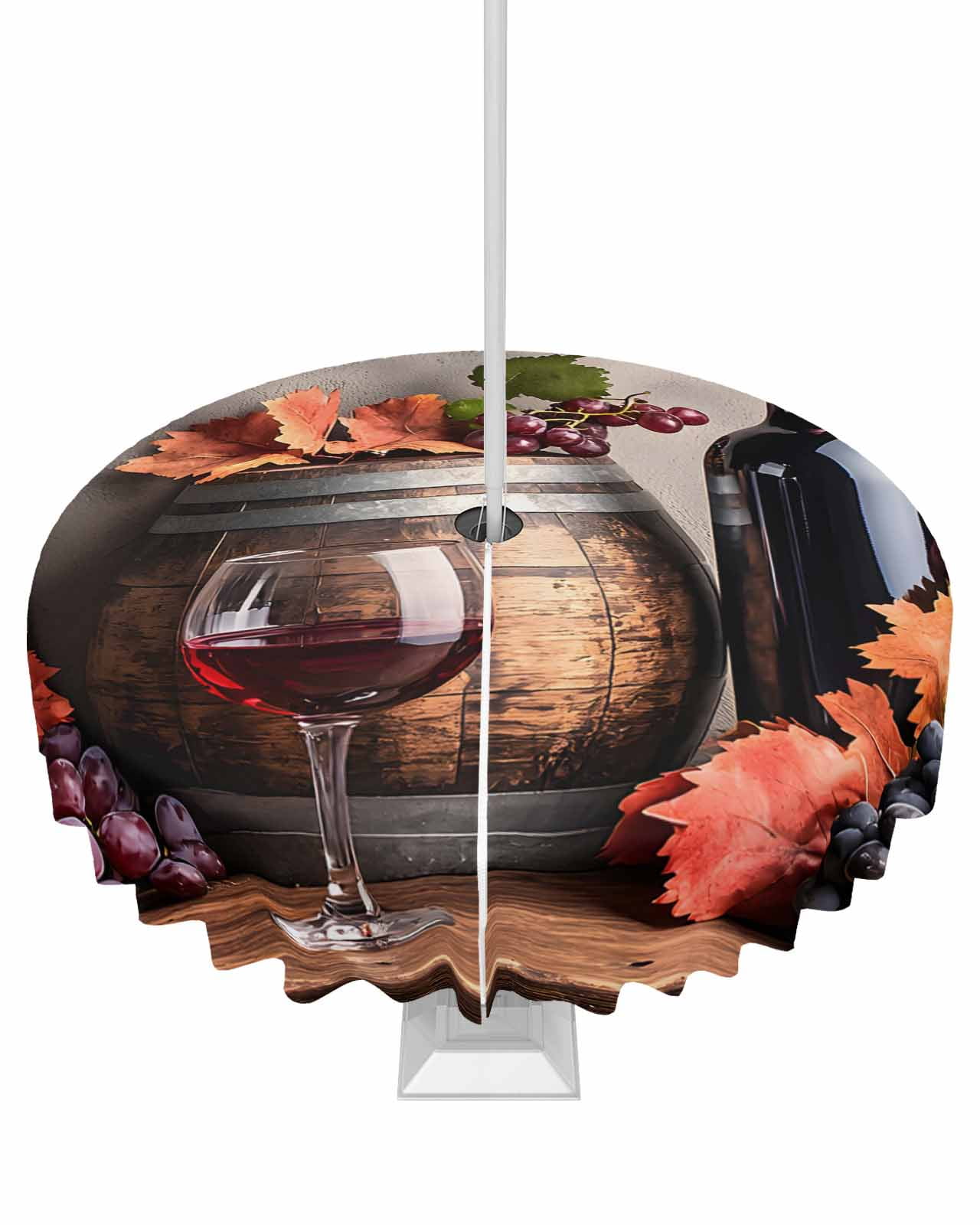 nqOlkjepod Purple Grapes Farmhouse Outdoor Tablecloth with Umbrella ...